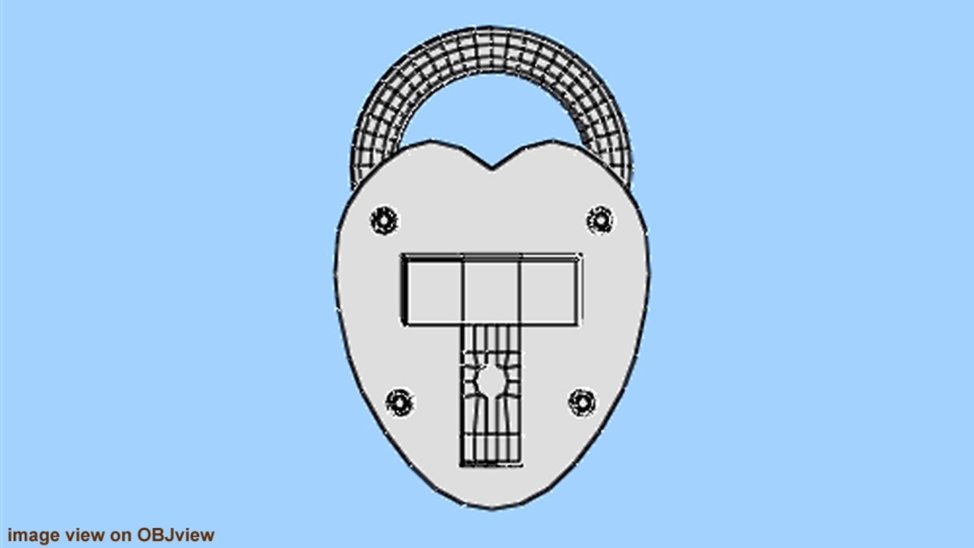 3d model padlock antique