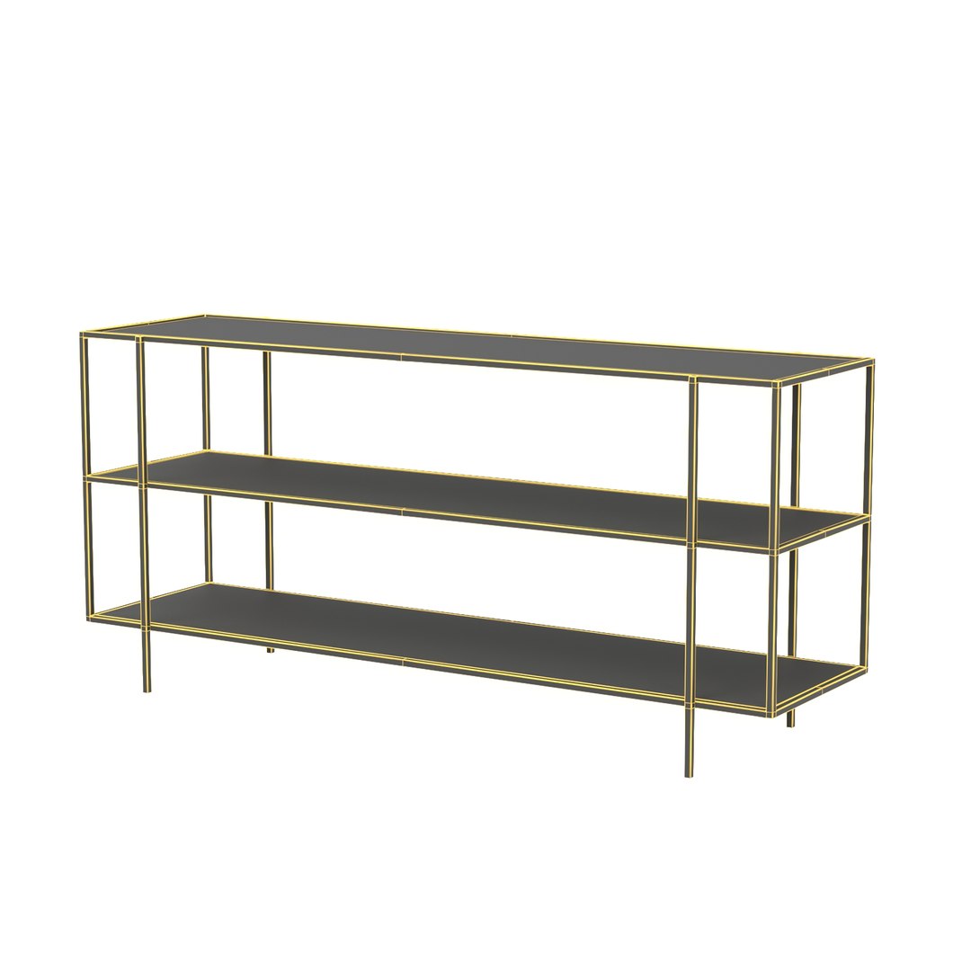 3D model Byron Metal and Glass Media Console - TurboSquid 2059035