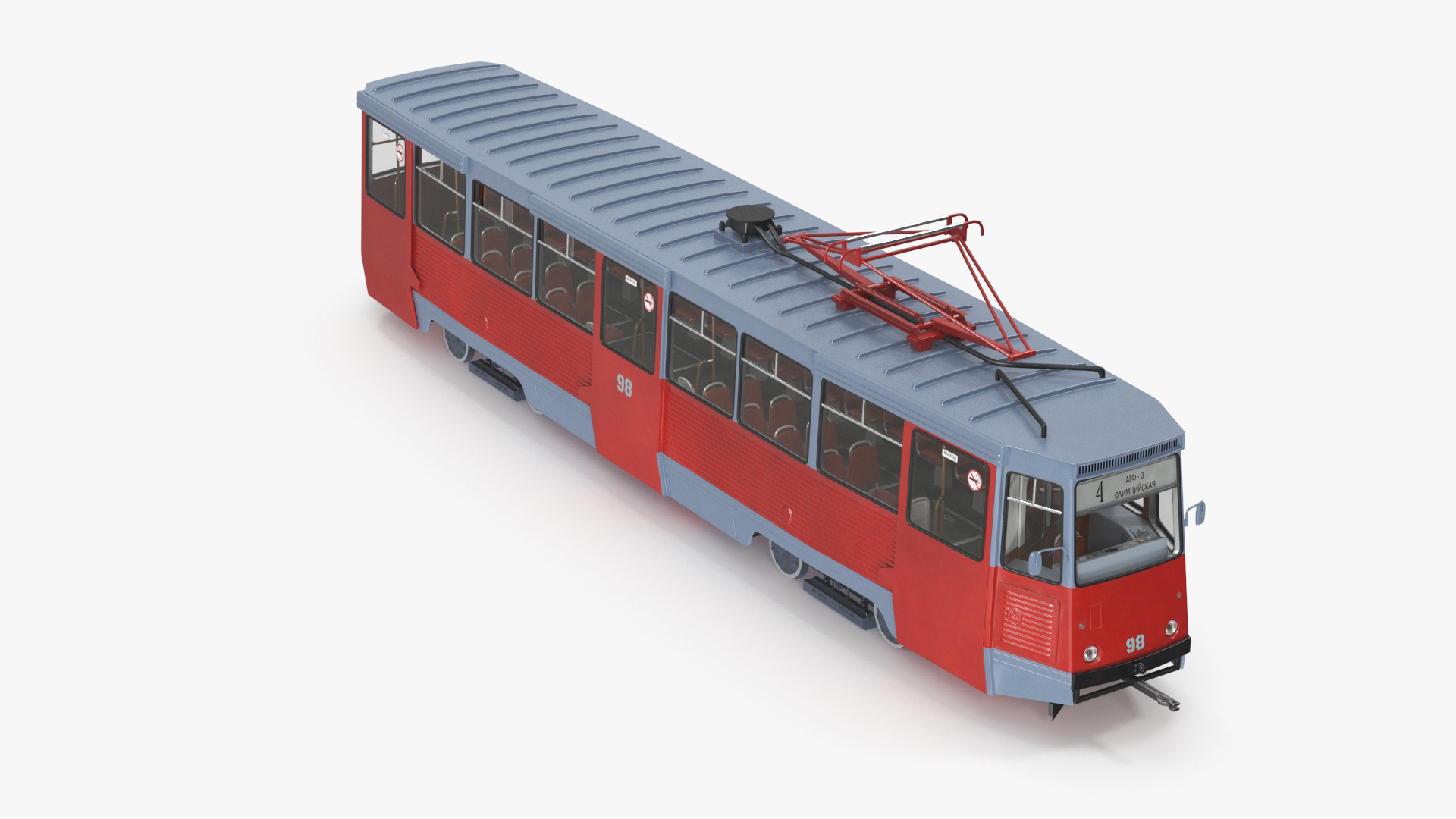 Retro Soviet Tram KTM-5 New Rigged For Cinema 4D 3D - TurboSquid 2136366
