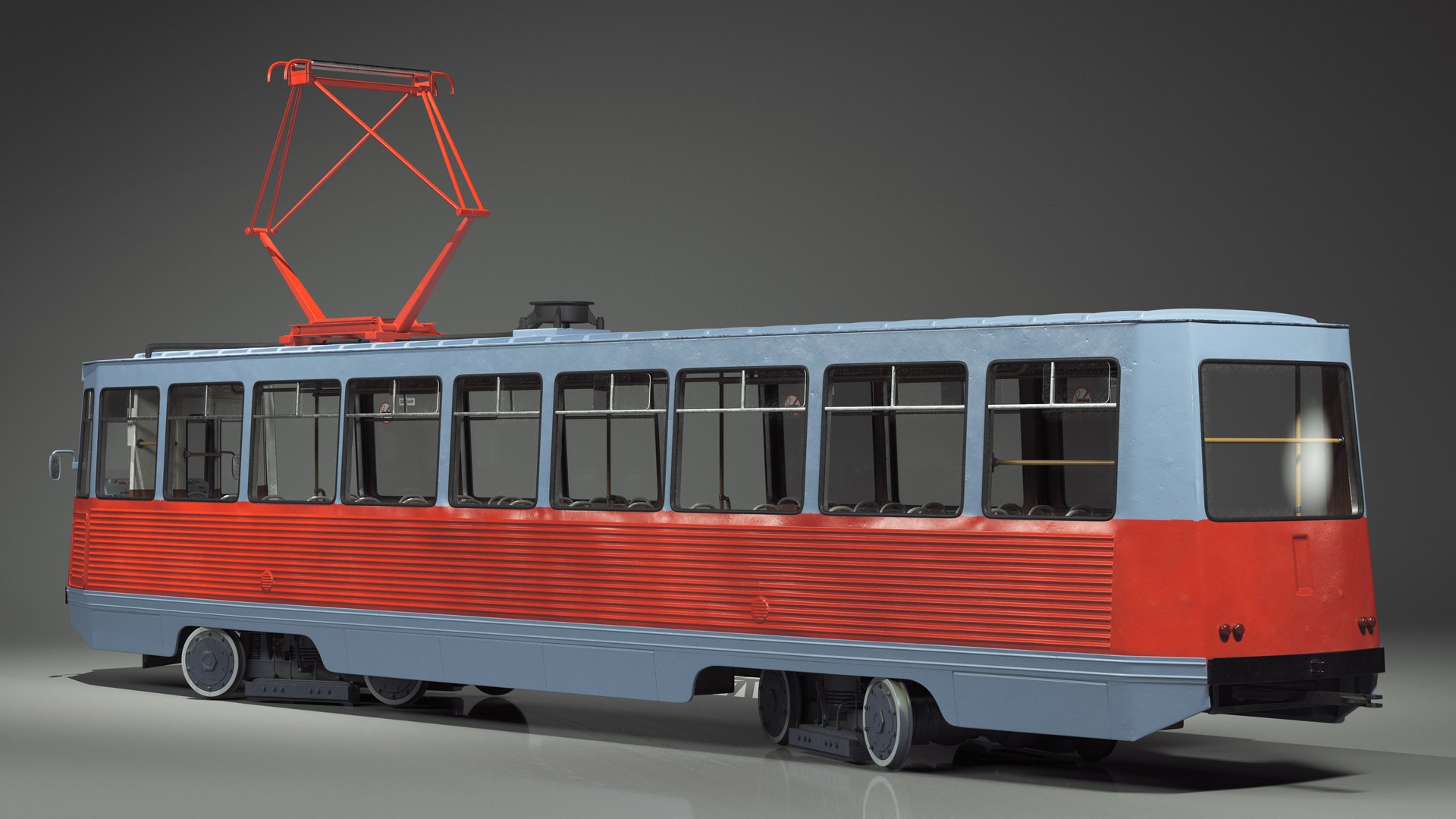 Retro Soviet Tram KTM-5 New Rigged For Cinema 4D 3D - TurboSquid 2136366