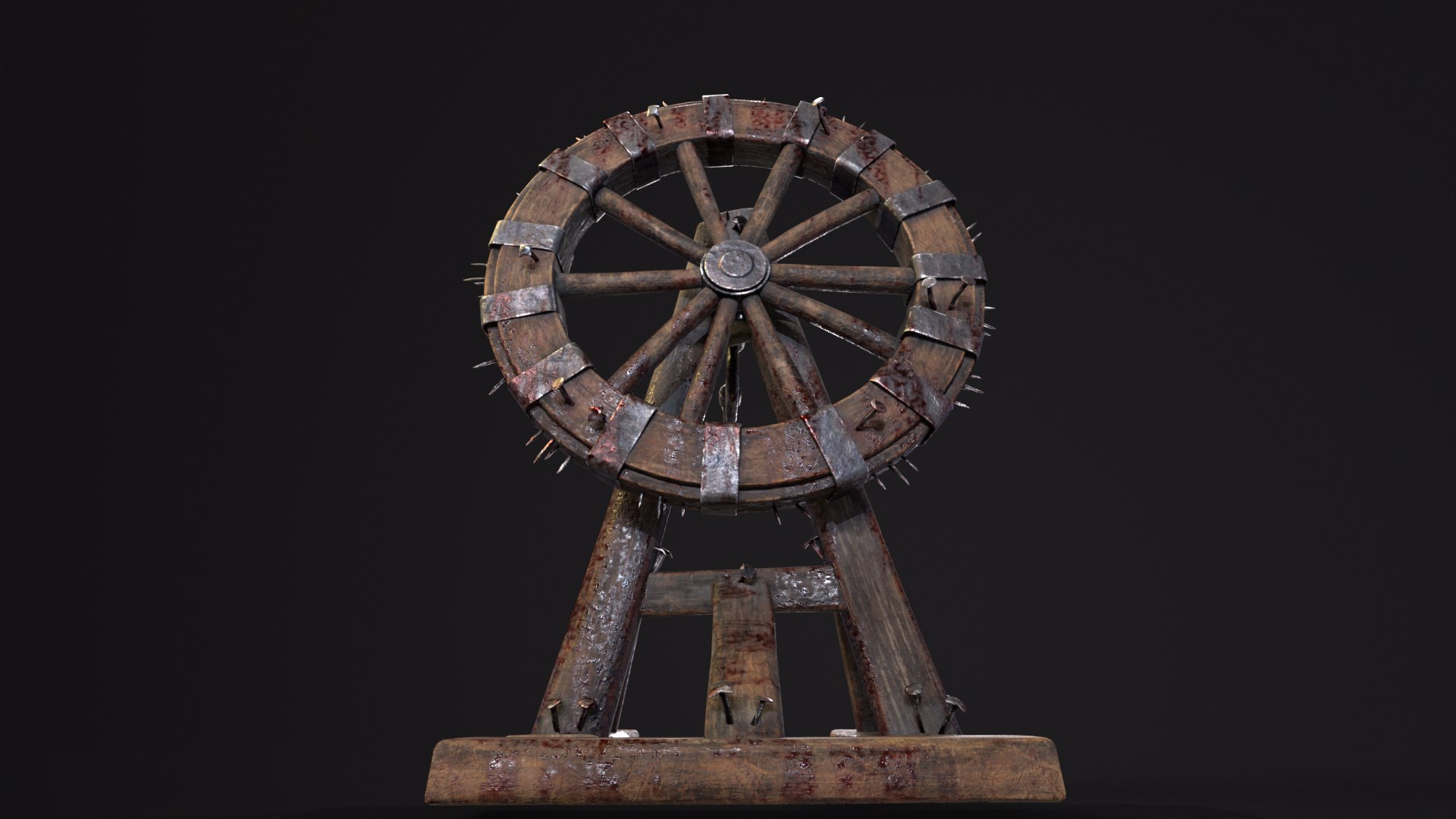 3D Breaking Wheel Torture Device - TurboSquid 2198287