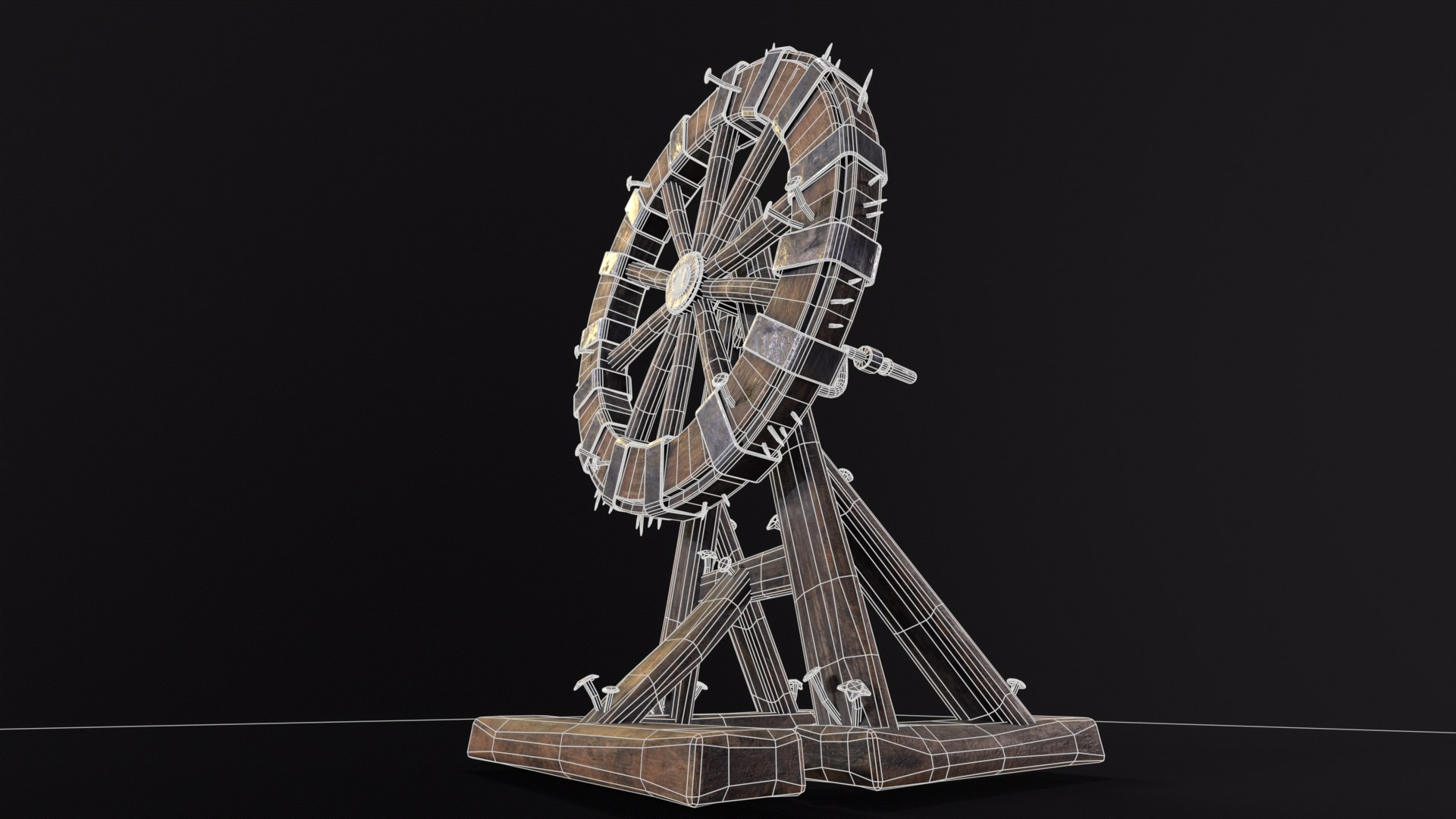 3D Breaking Wheel Torture Device - TurboSquid 2198287