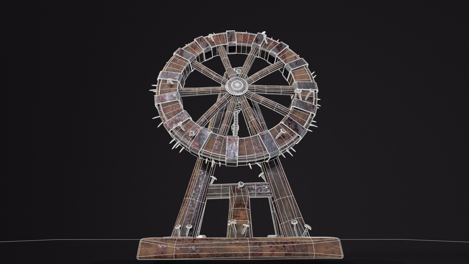 3D Breaking Wheel Torture Device - TurboSquid 2198287