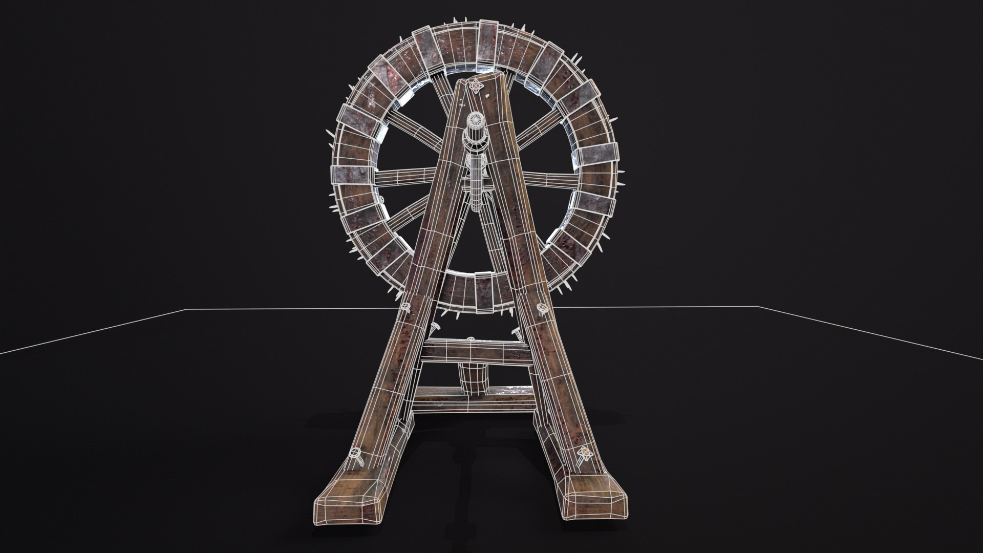 3D Breaking Wheel Torture Device - TurboSquid 2198287