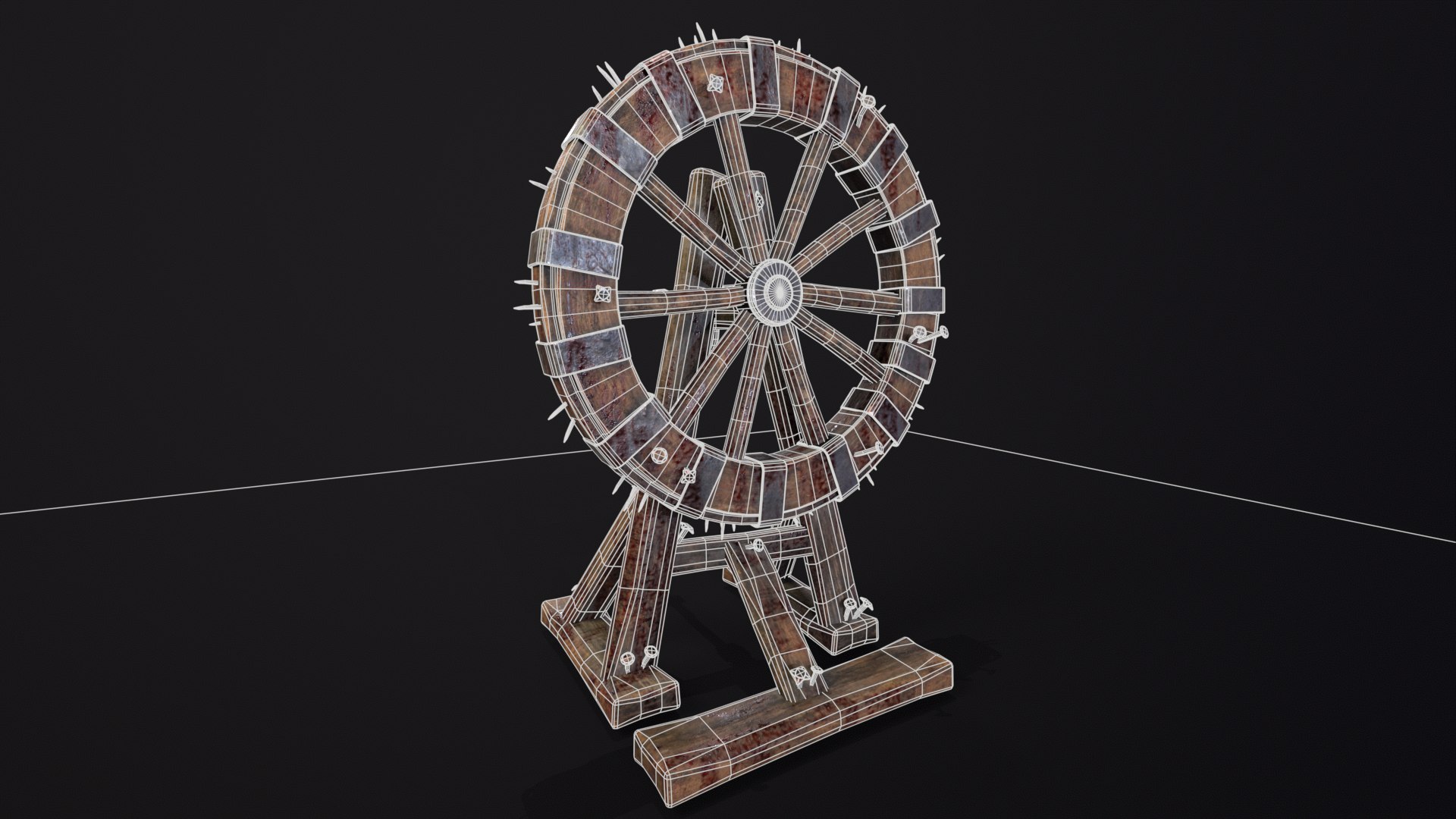 3D Breaking Wheel Torture Device - TurboSquid 2198287
