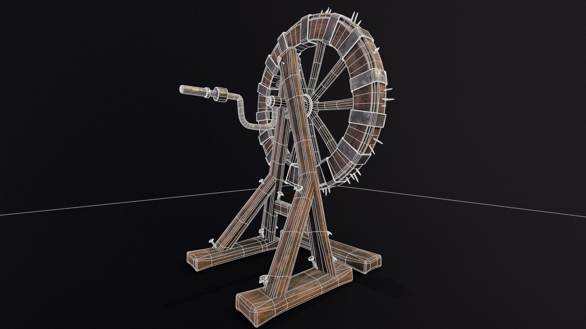 3D Breaking Wheel Torture Device - TurboSquid 2198287