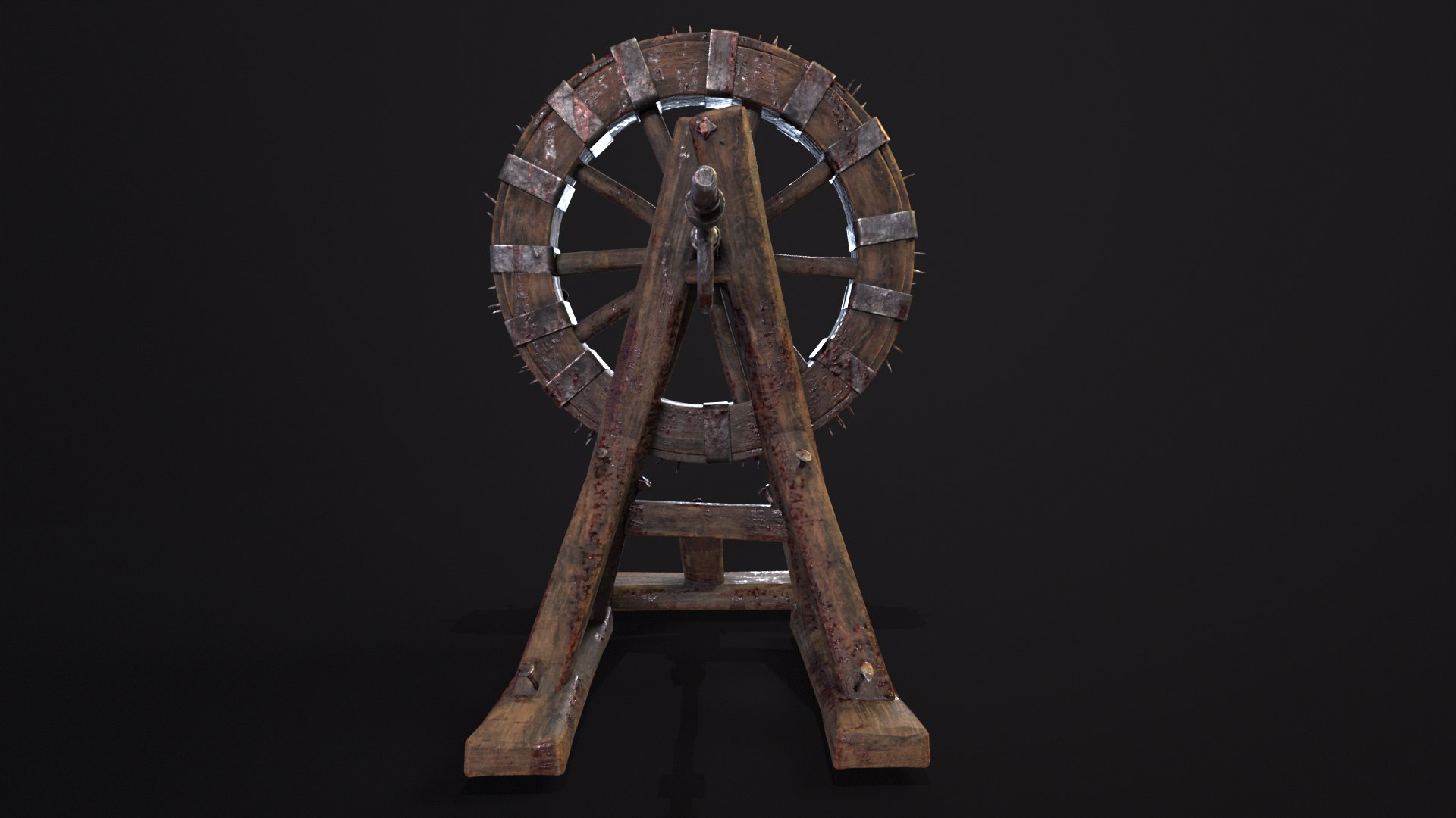 3D Breaking Wheel Torture Device - TurboSquid 2198287