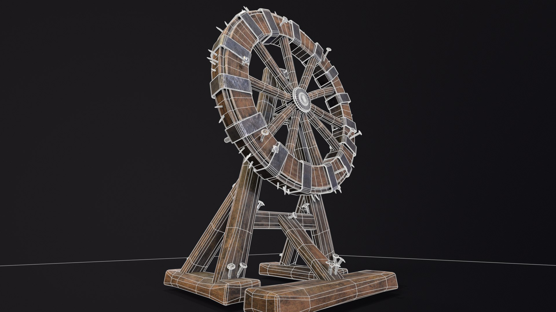 3D Breaking Wheel Torture Device - TurboSquid 2198287
