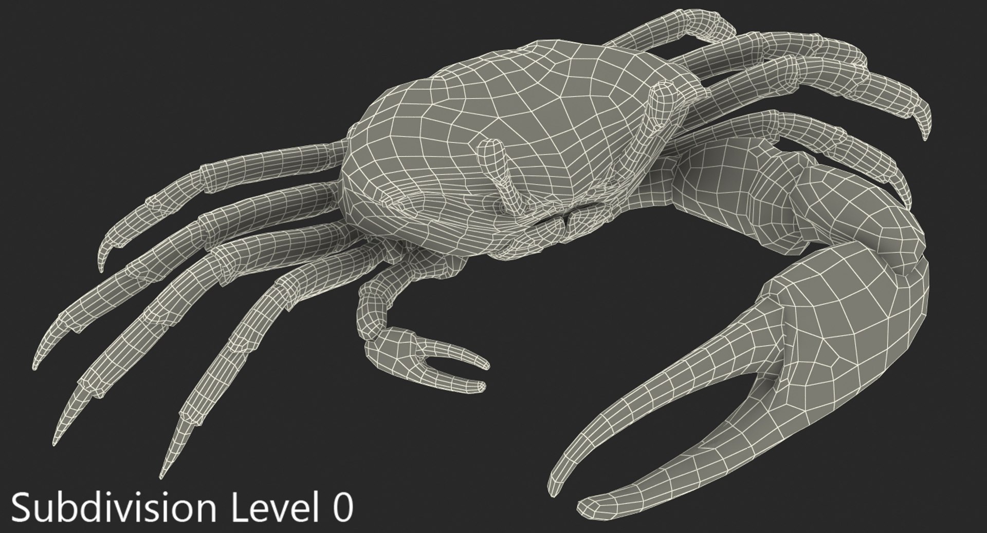 3d model fiddler crab fur rigged