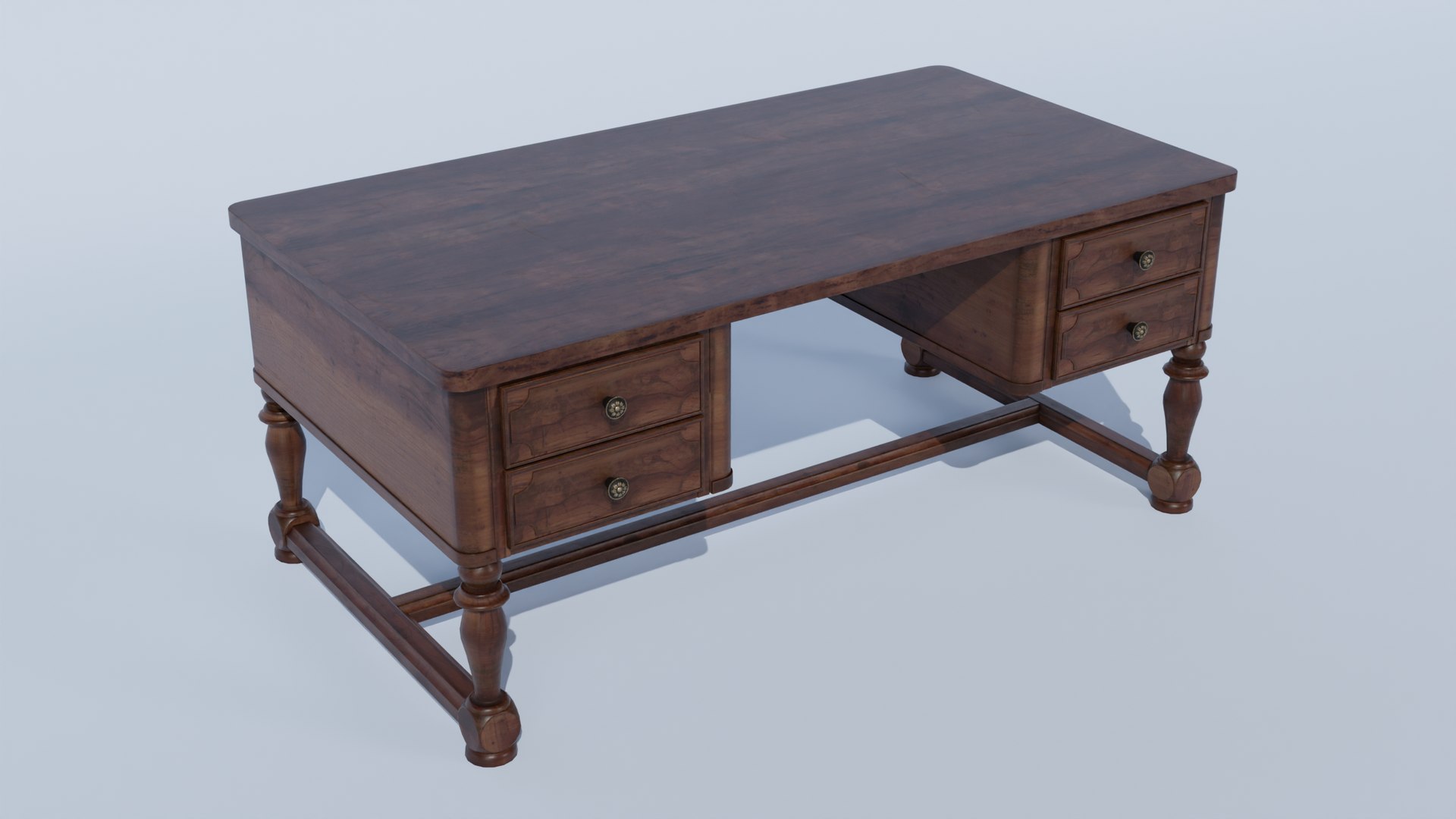Vintage Desk Table 3D Model - TurboSquid 1882564