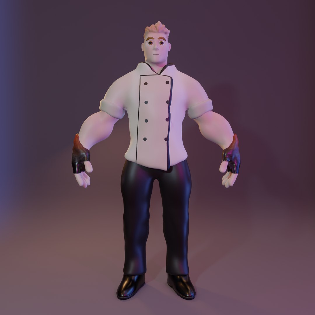 3D Model CHEF CHARACTER WARRIOR - TurboSquid 2278257