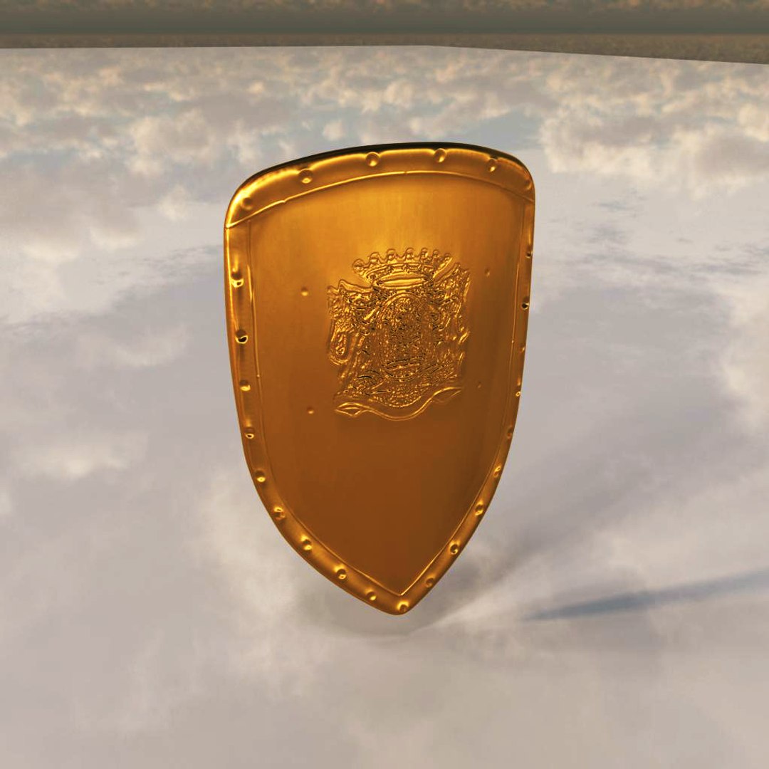gold shield 3d model