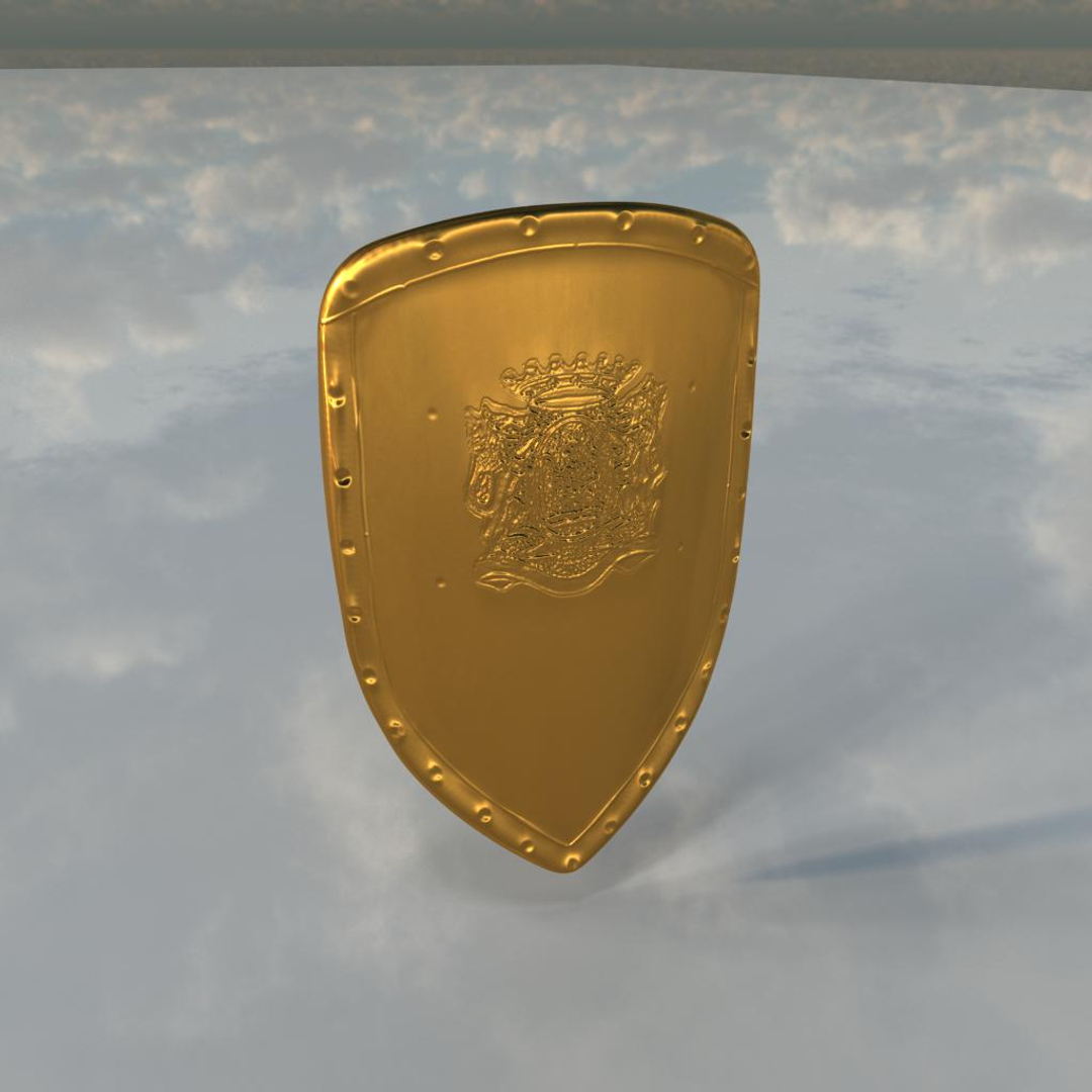 gold shield 3d model