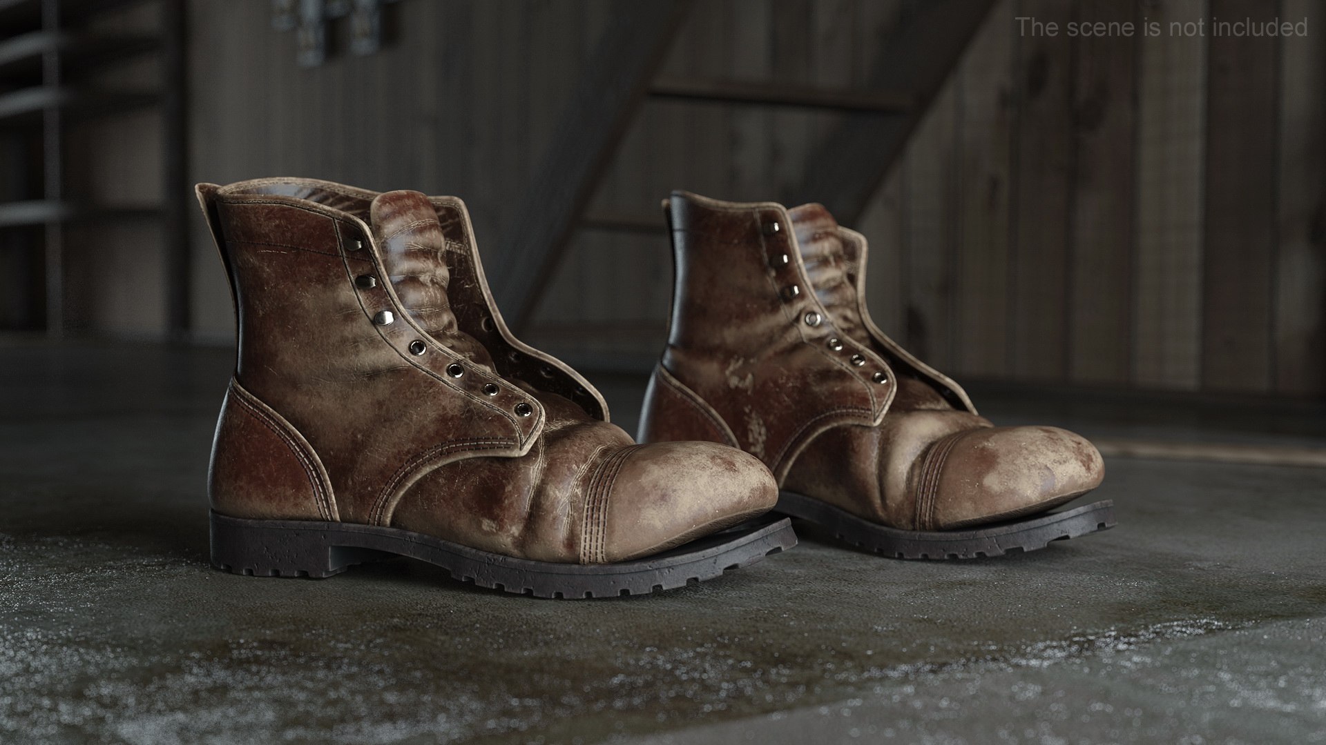 Old Leather Boot 3D - TurboSquid 1991125