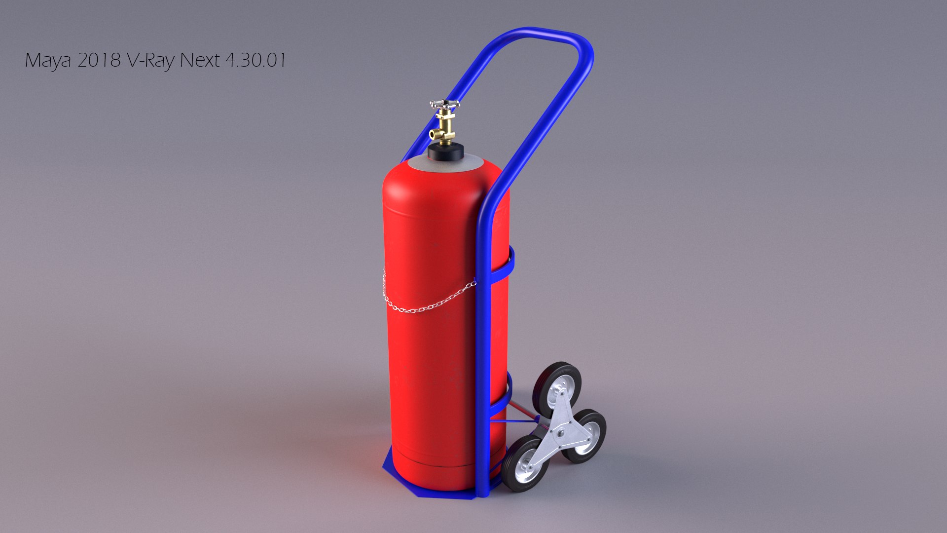 3D red propane gas cylinder - TurboSquid 1607239