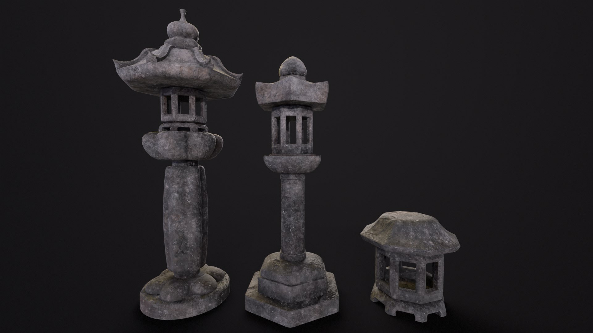 Forest Garden Japanese Lanterns Model - TurboSquid 2222768
