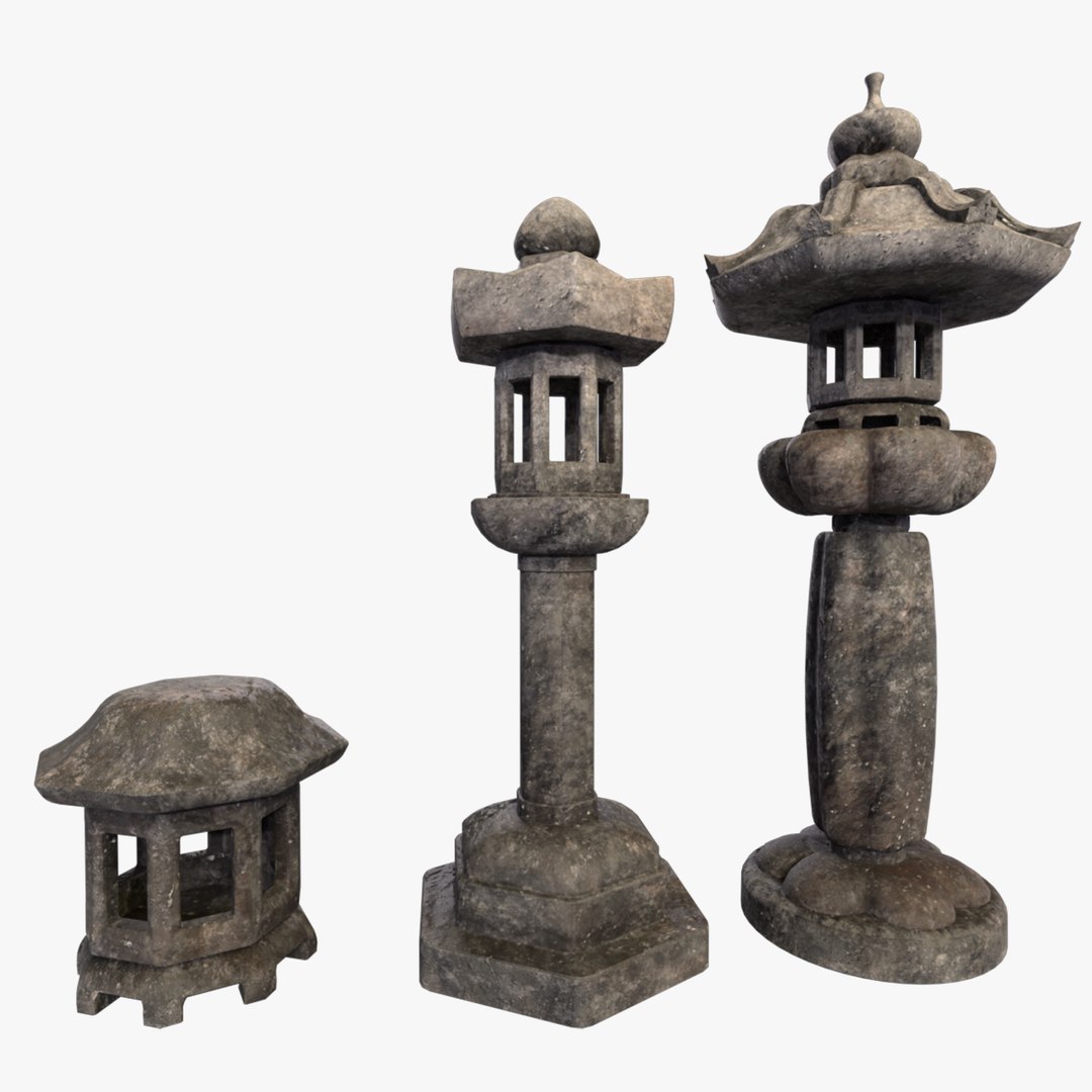 Forest Garden Japanese Lanterns Model - TurboSquid 2222768