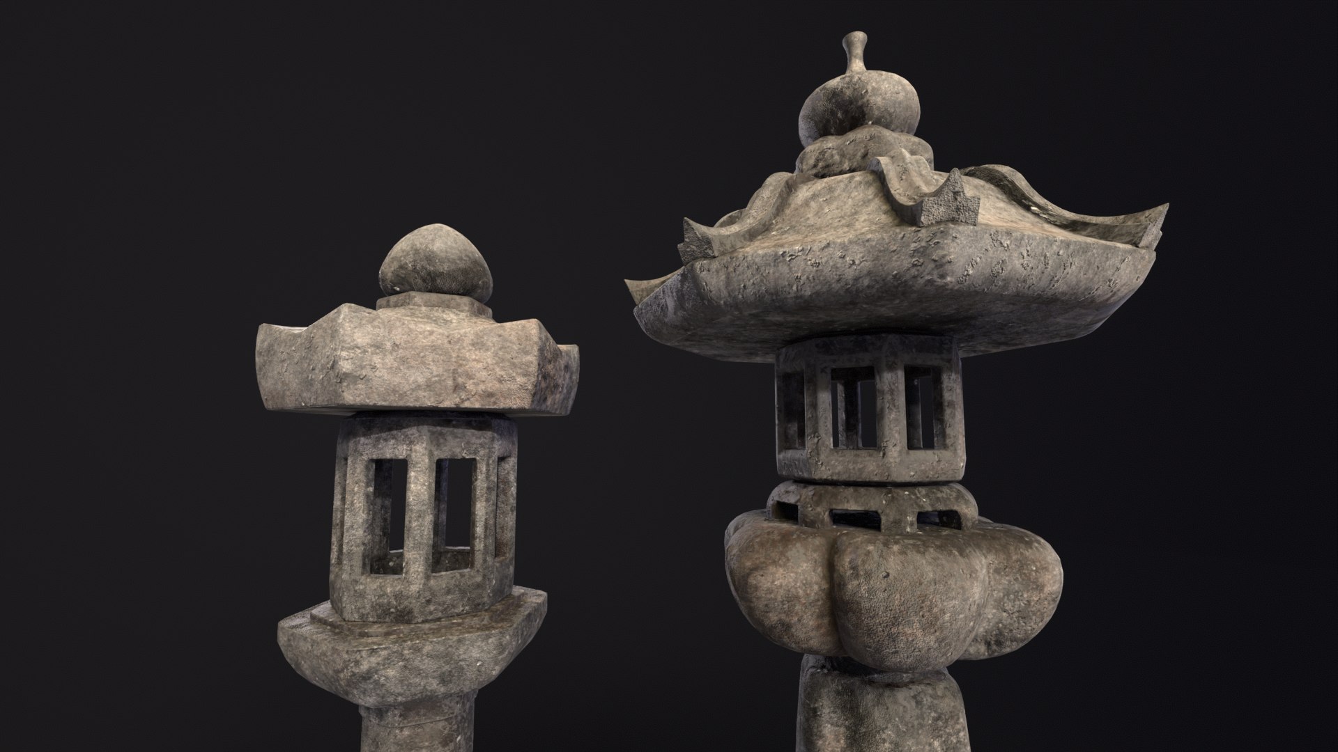 Forest Garden Japanese Lanterns Model - TurboSquid 2222768