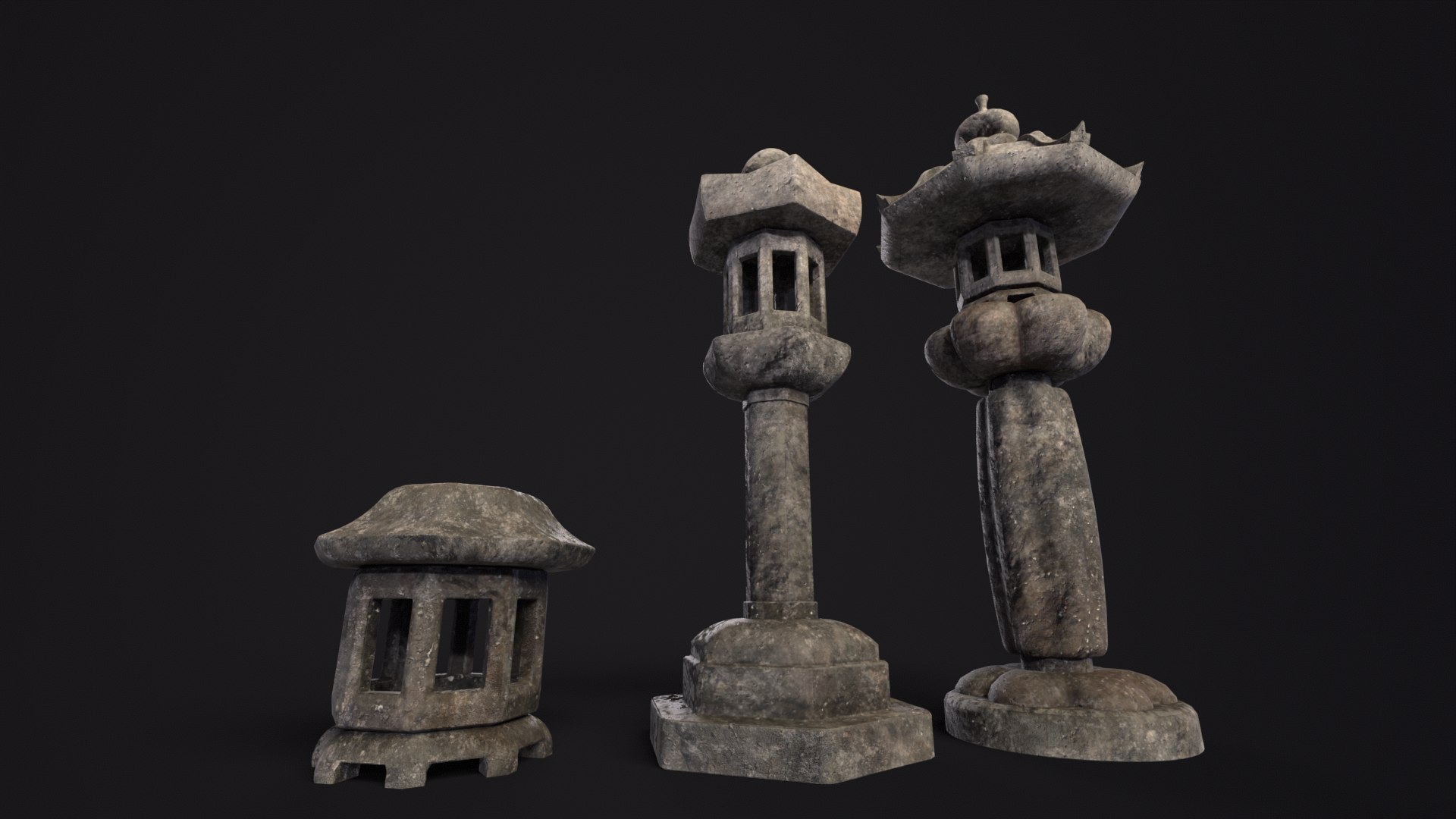 Forest Garden Japanese Lanterns Model - TurboSquid 2222768