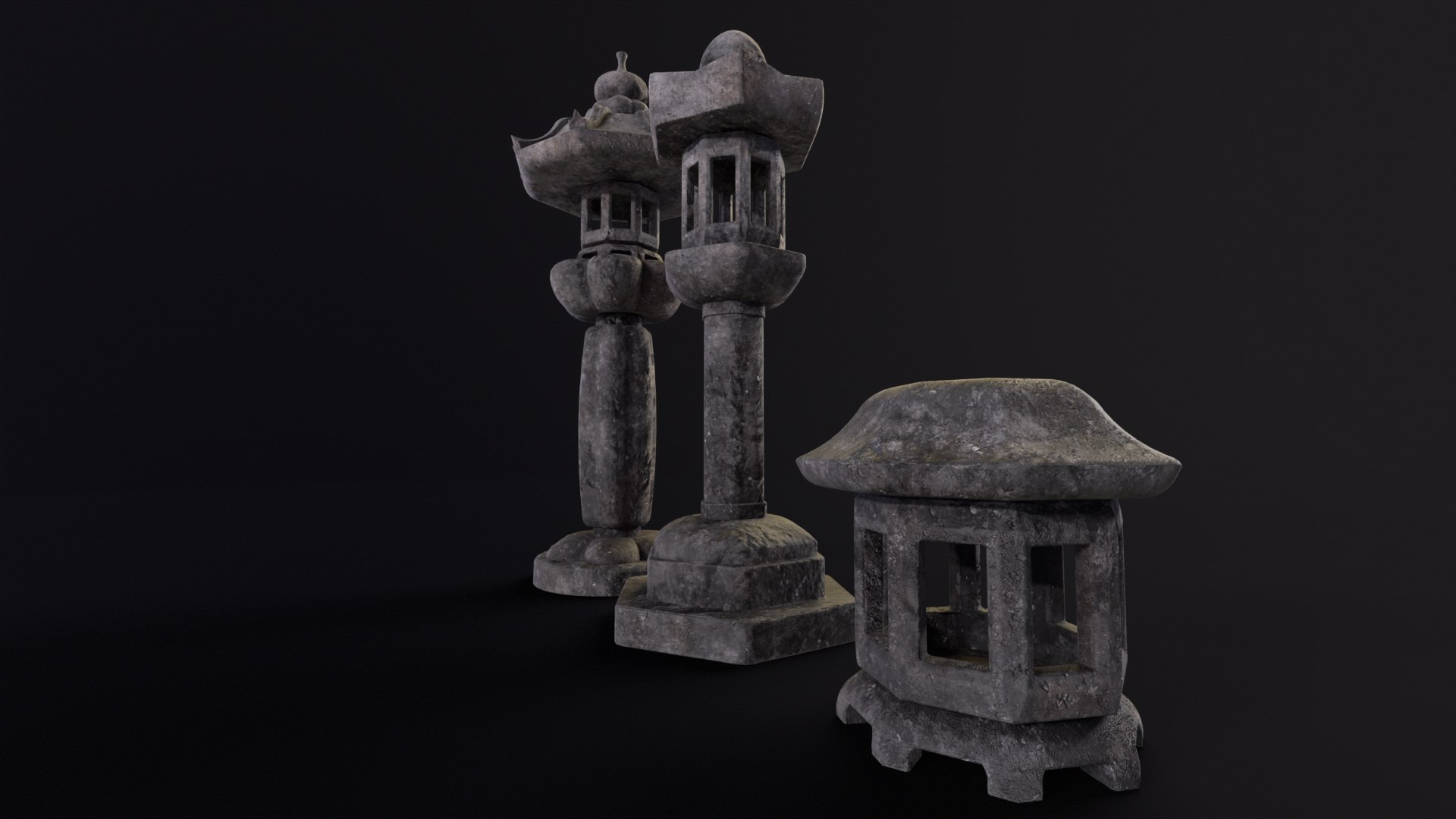 Forest Garden Japanese Lanterns Model - TurboSquid 2222768