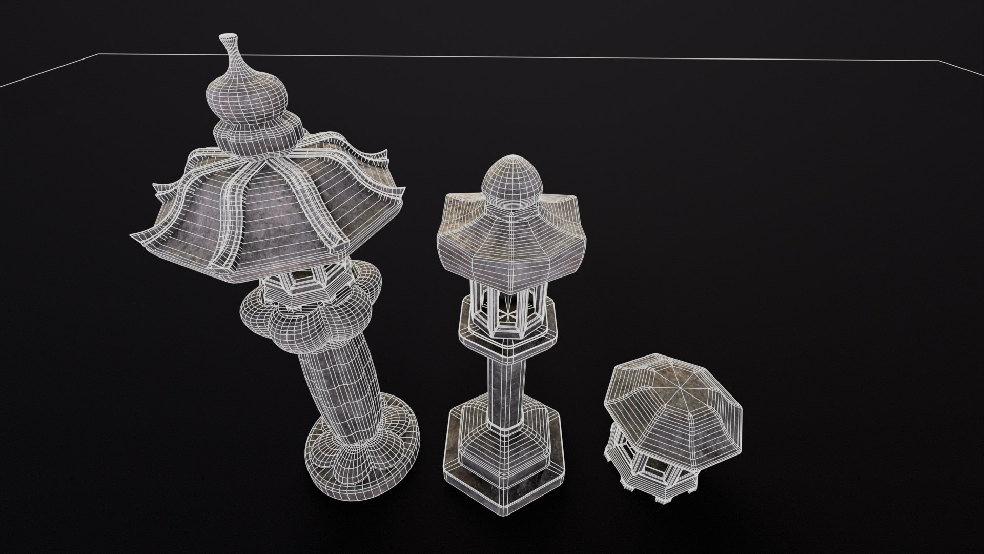 Forest Garden Japanese Lanterns Model - TurboSquid 2222768