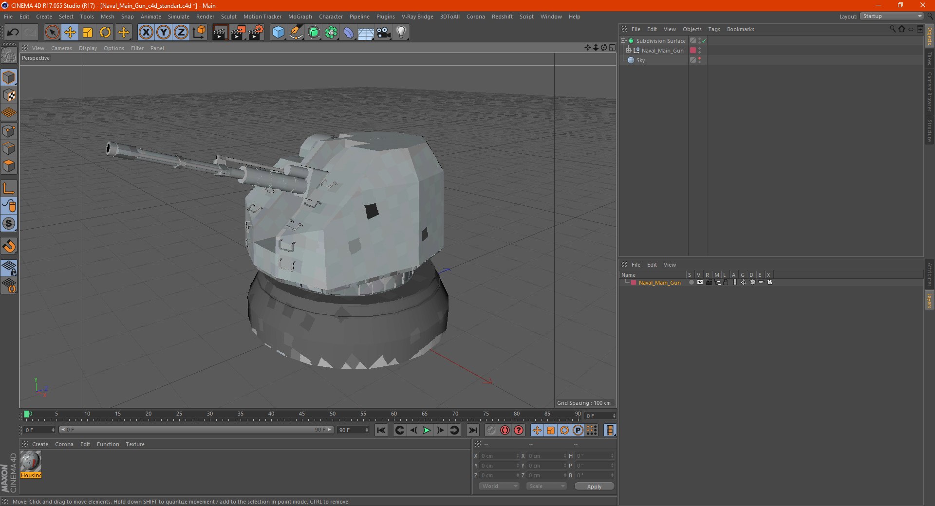Naval Main Gun 3D - TurboSquid 1822044