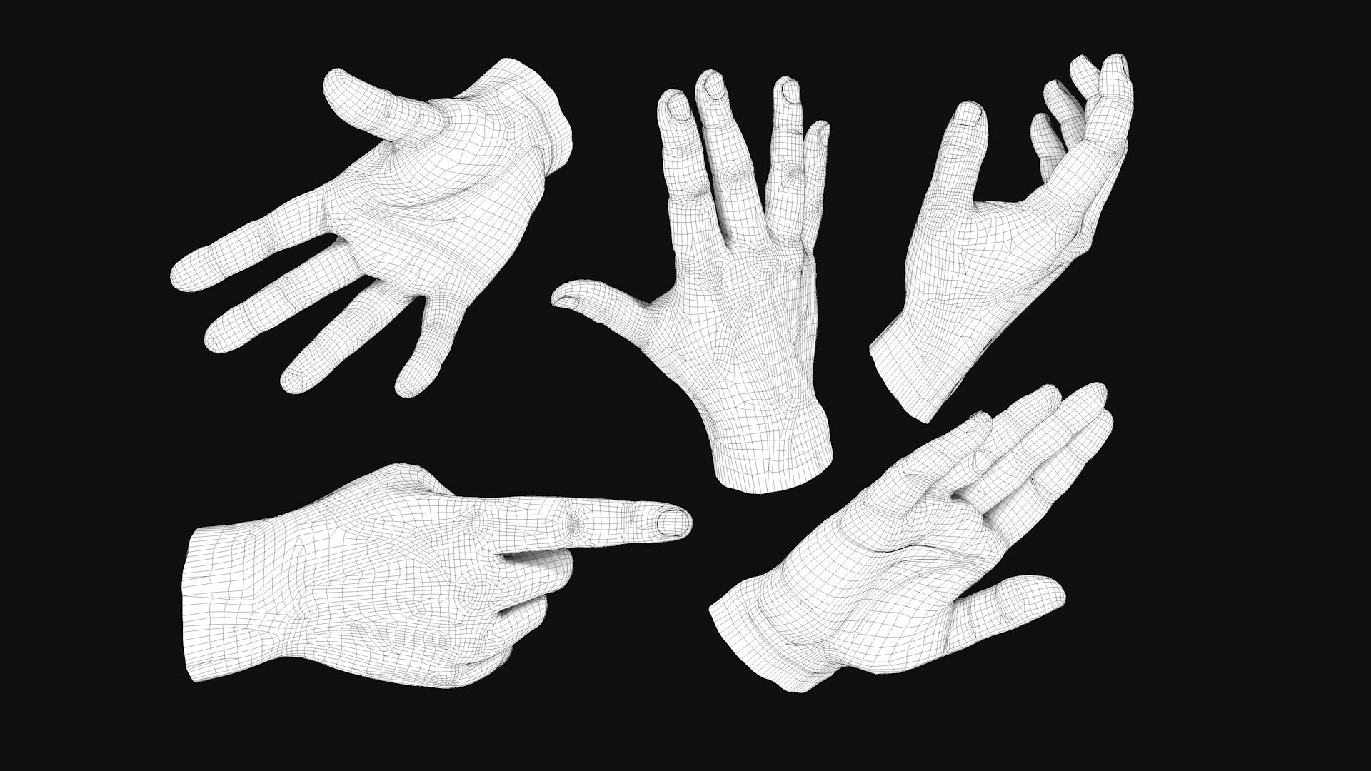 Male Hands 5 Models R2 Model - TurboSquid 2410611