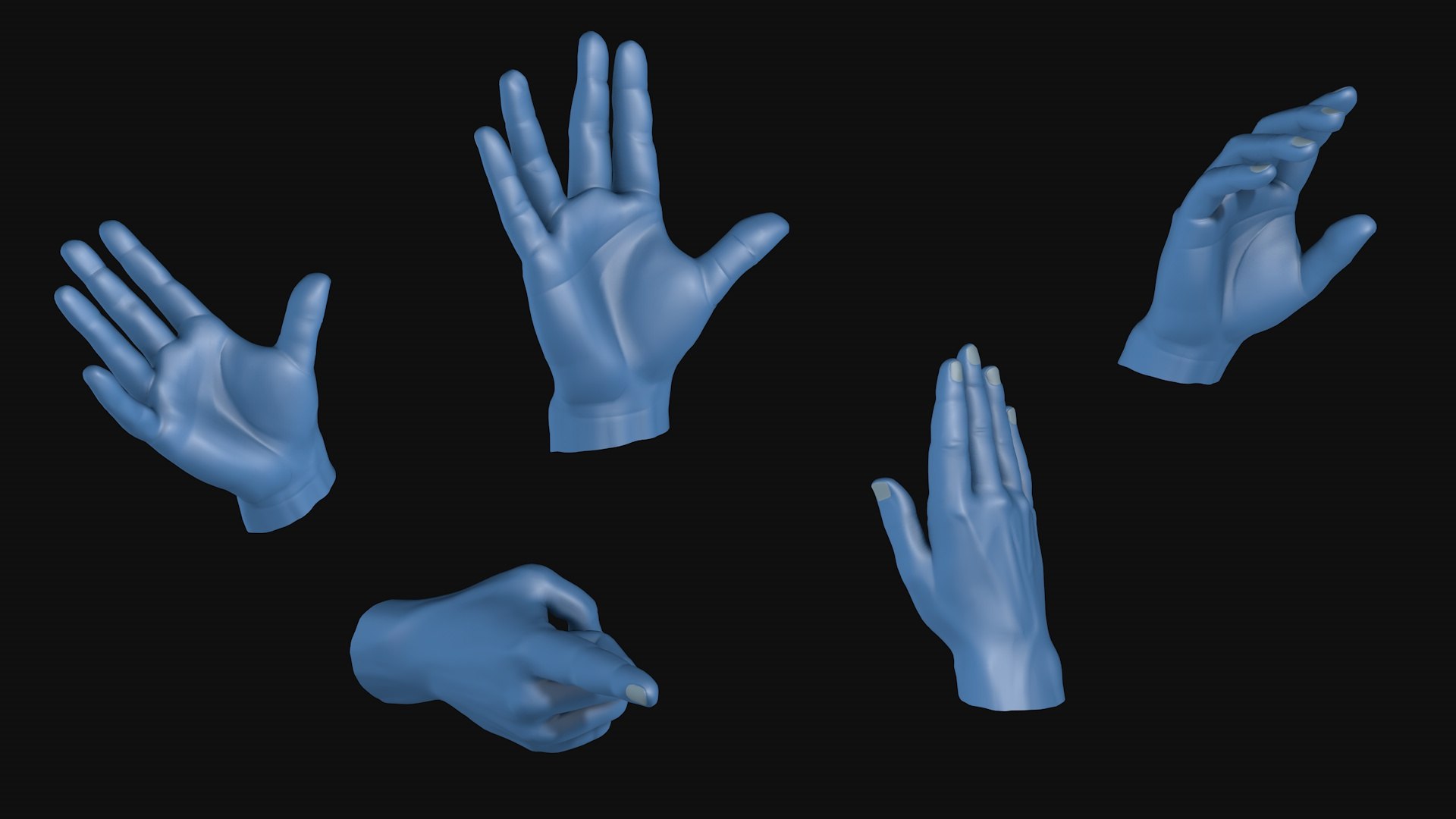 Male Hands 5 Models R2 Model - TurboSquid 2410611