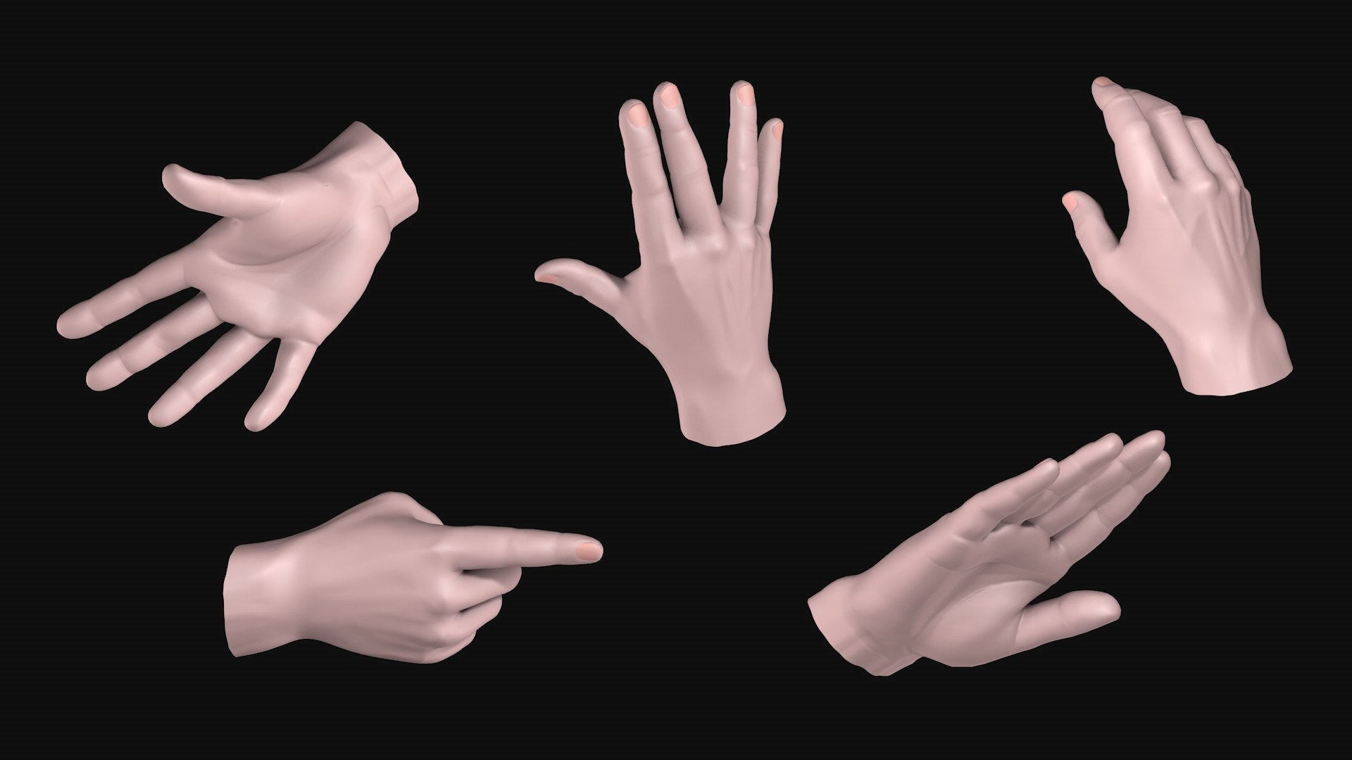 Male Hands 5 Models R2 Model - TurboSquid 2410611