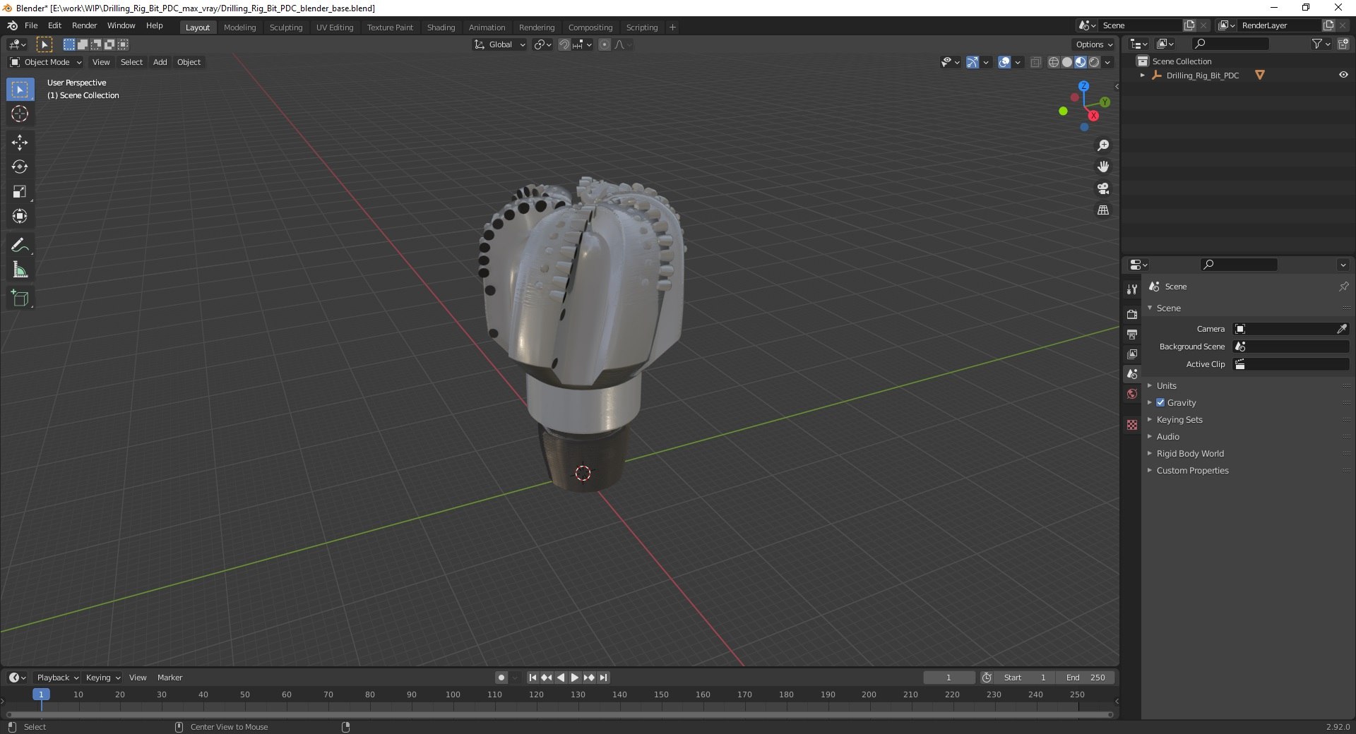 3D Drilling Rig Bit PDC Model - TurboSquid 2274966