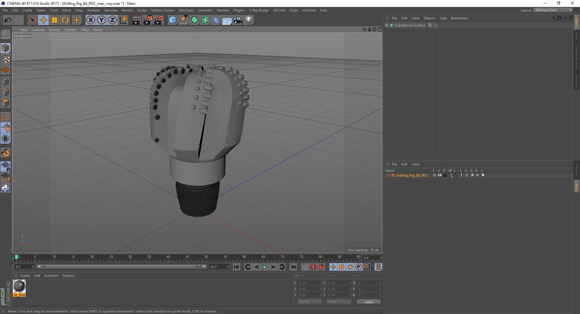 3D Drilling Rig Bit PDC Model - TurboSquid 2274966