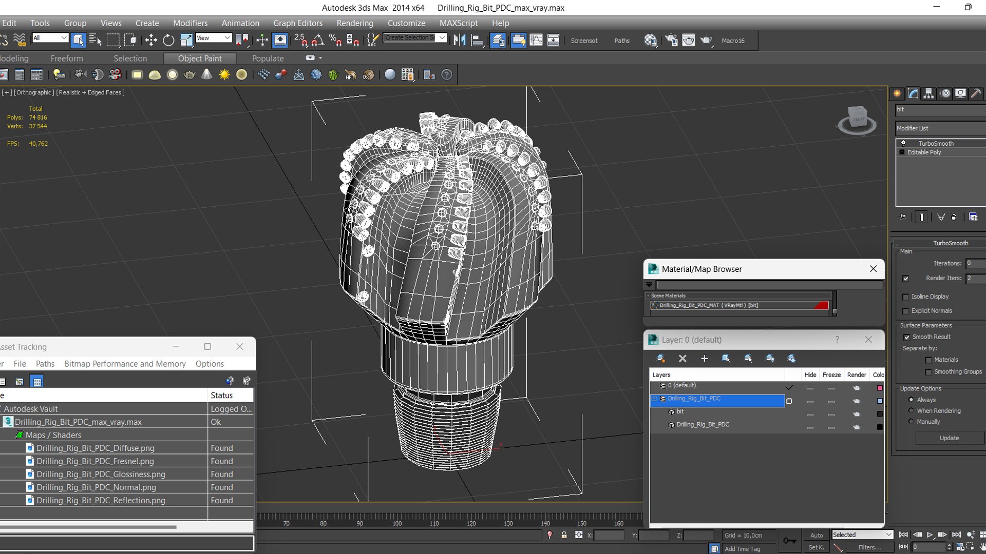 3D Drilling Rig Bit PDC Model - TurboSquid 2274966