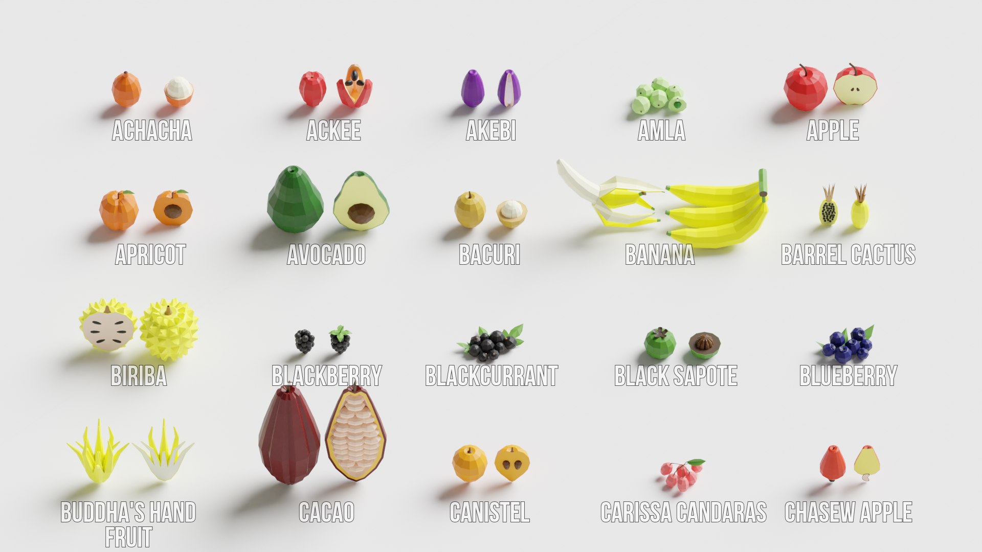 3D Fruits Pack Collection Model - TurboSquid 2234315