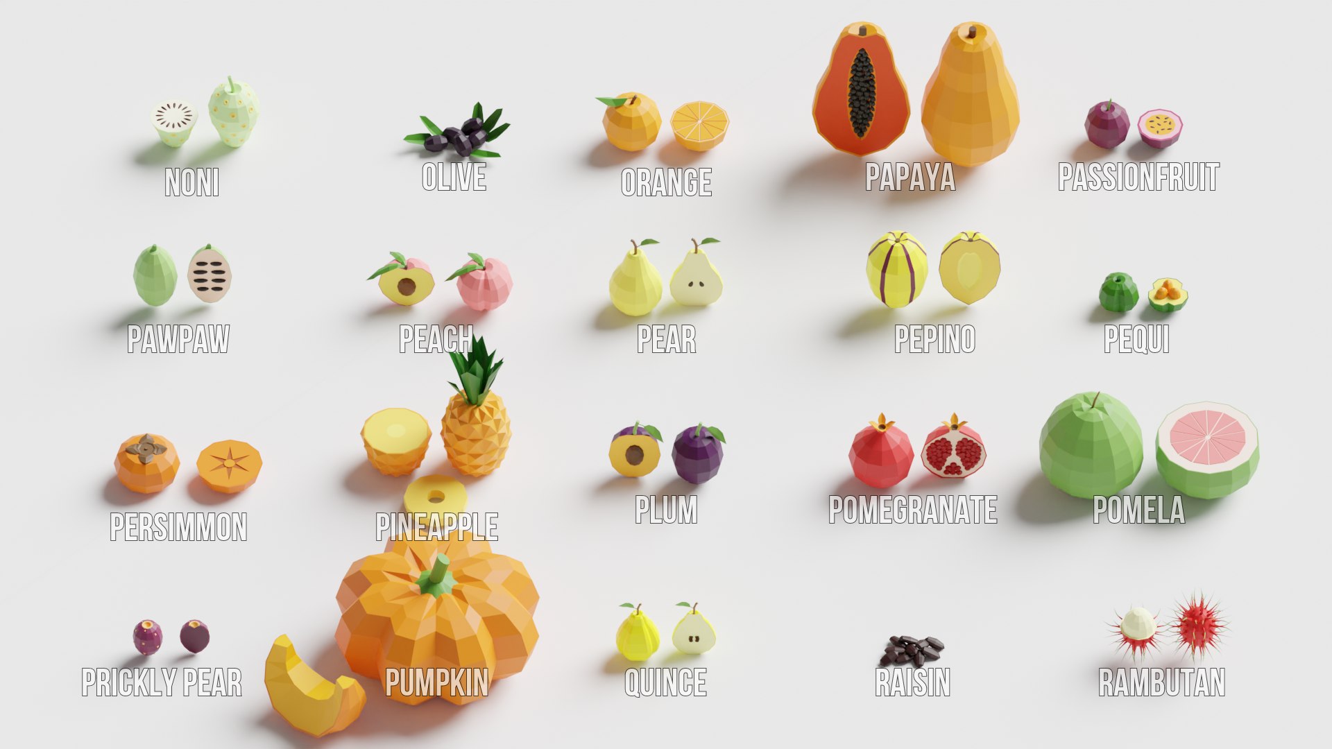 3D Fruits Pack Collection Model - TurboSquid 2234315