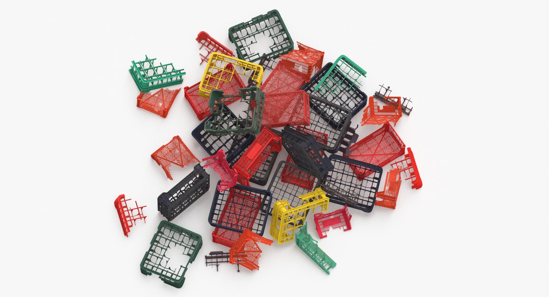 3D Plastic Crate Small Medium And Large Pile - TurboSquid 1978314