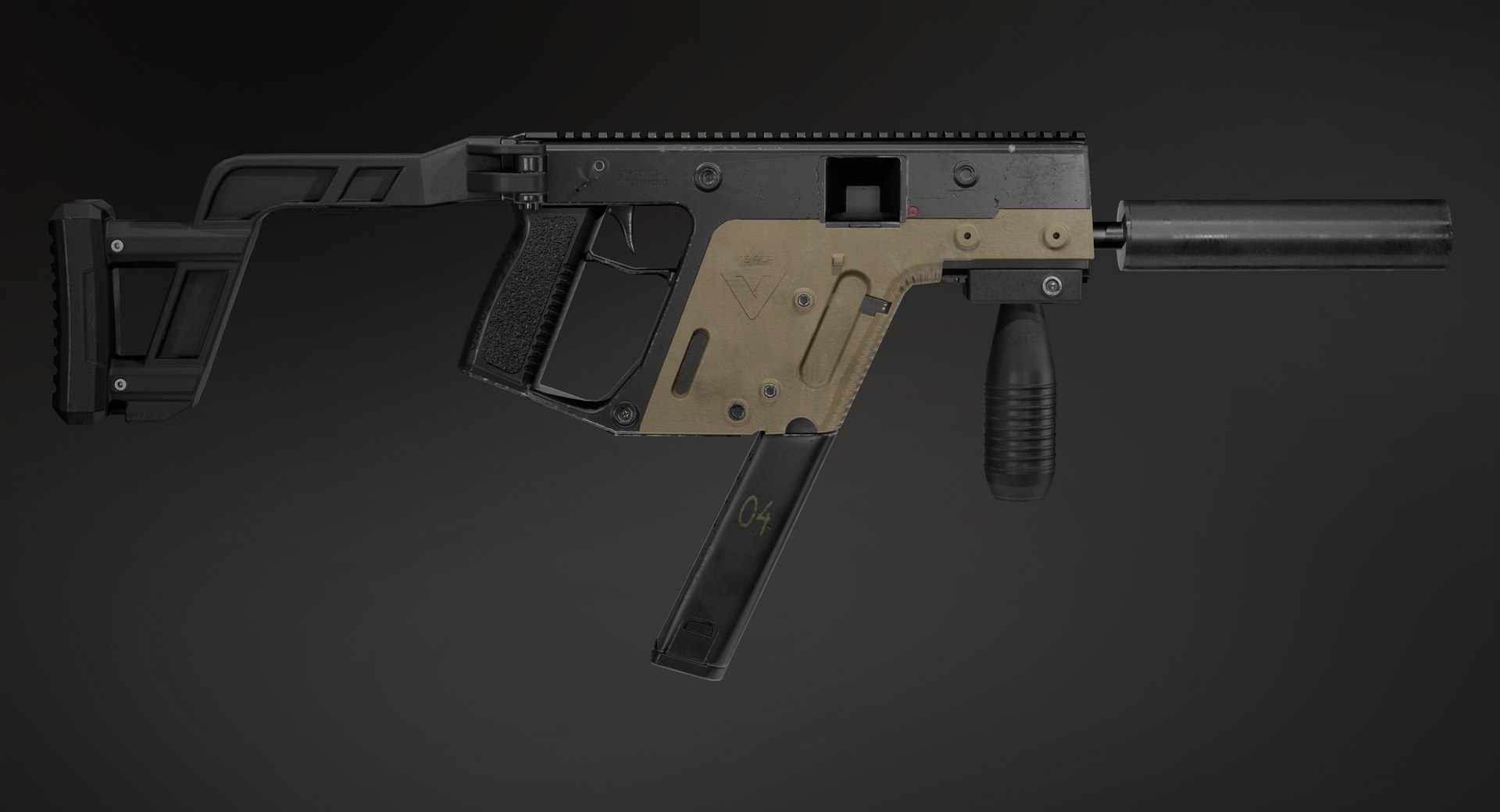 Kriss Vector SMG PBR Worn 3D Model - TurboSquid 1934263