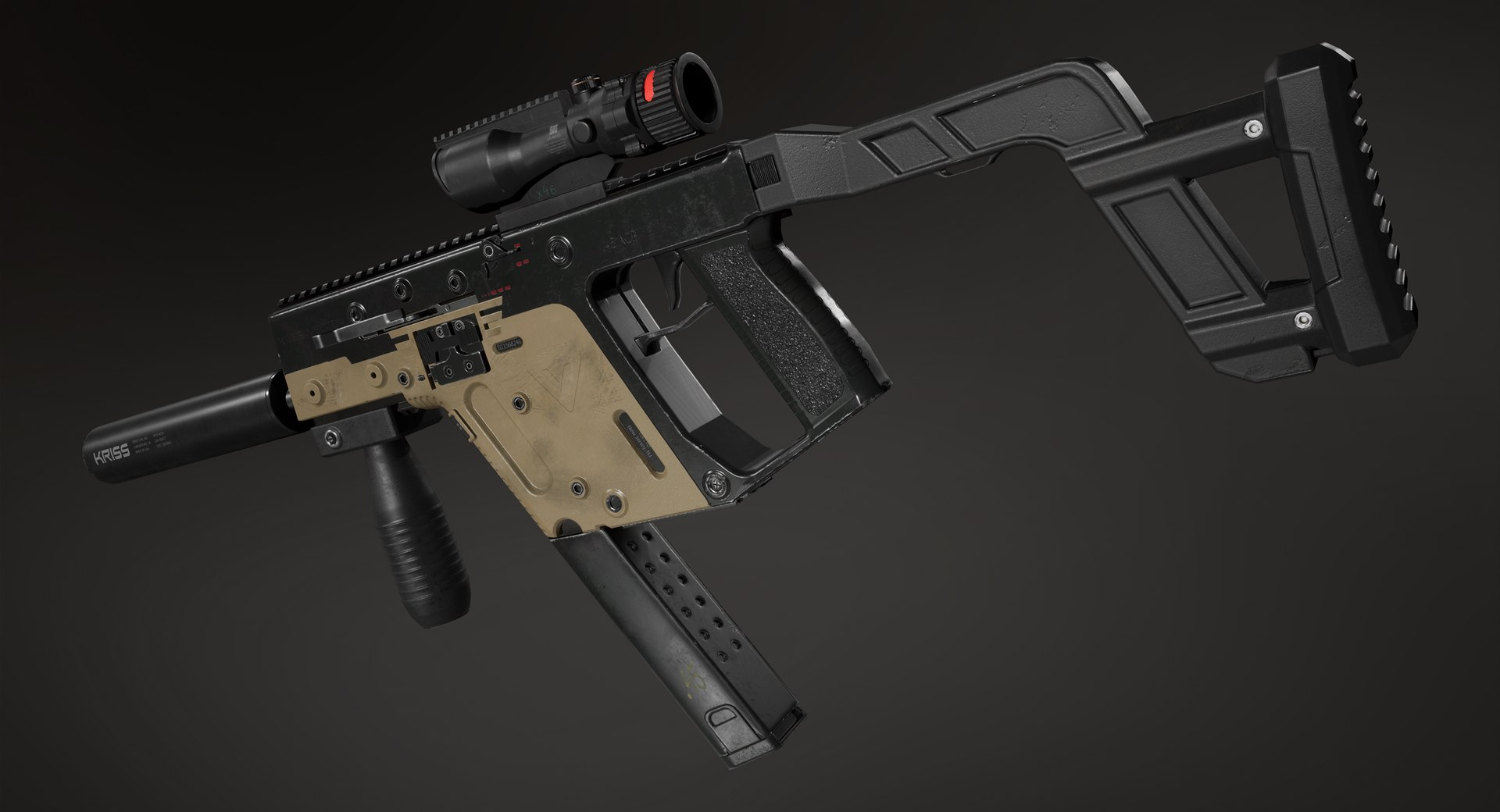 Kriss Vector SMG PBR Worn 3D Model - TurboSquid 1934263