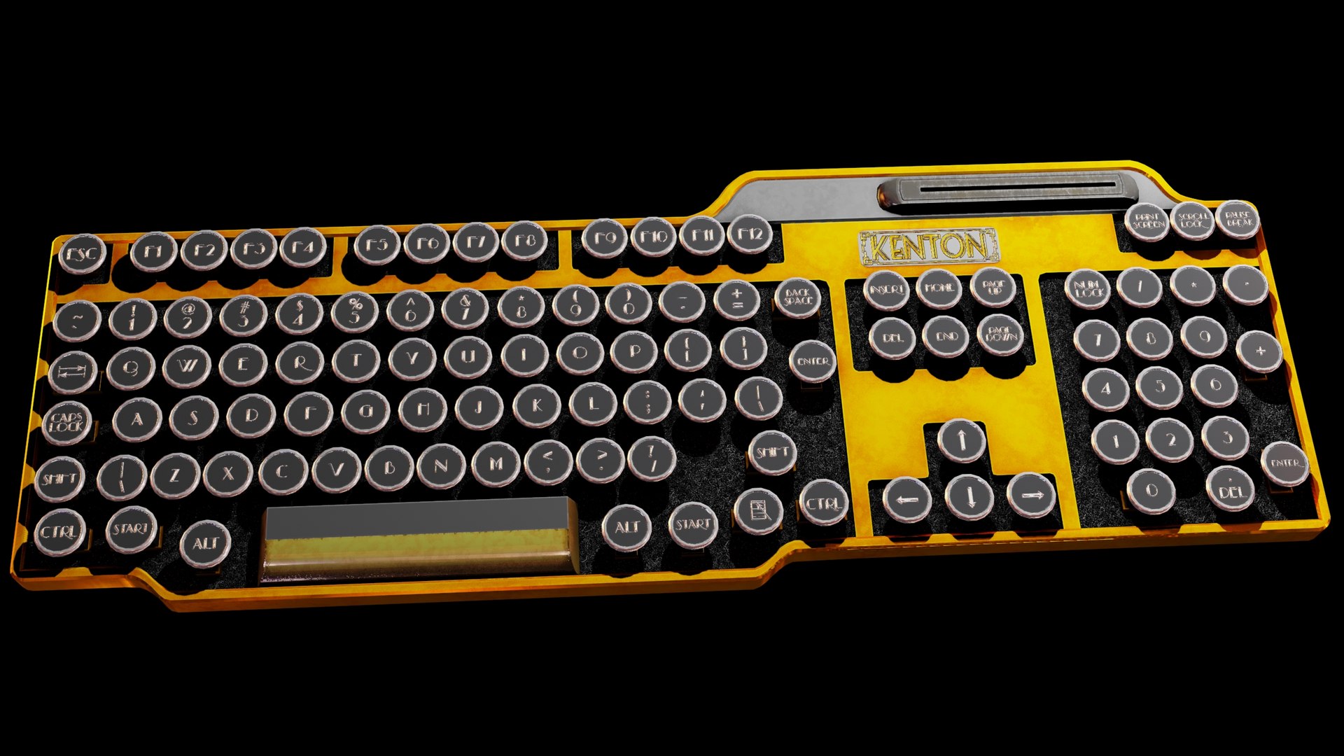 3d model of art deco keyboard