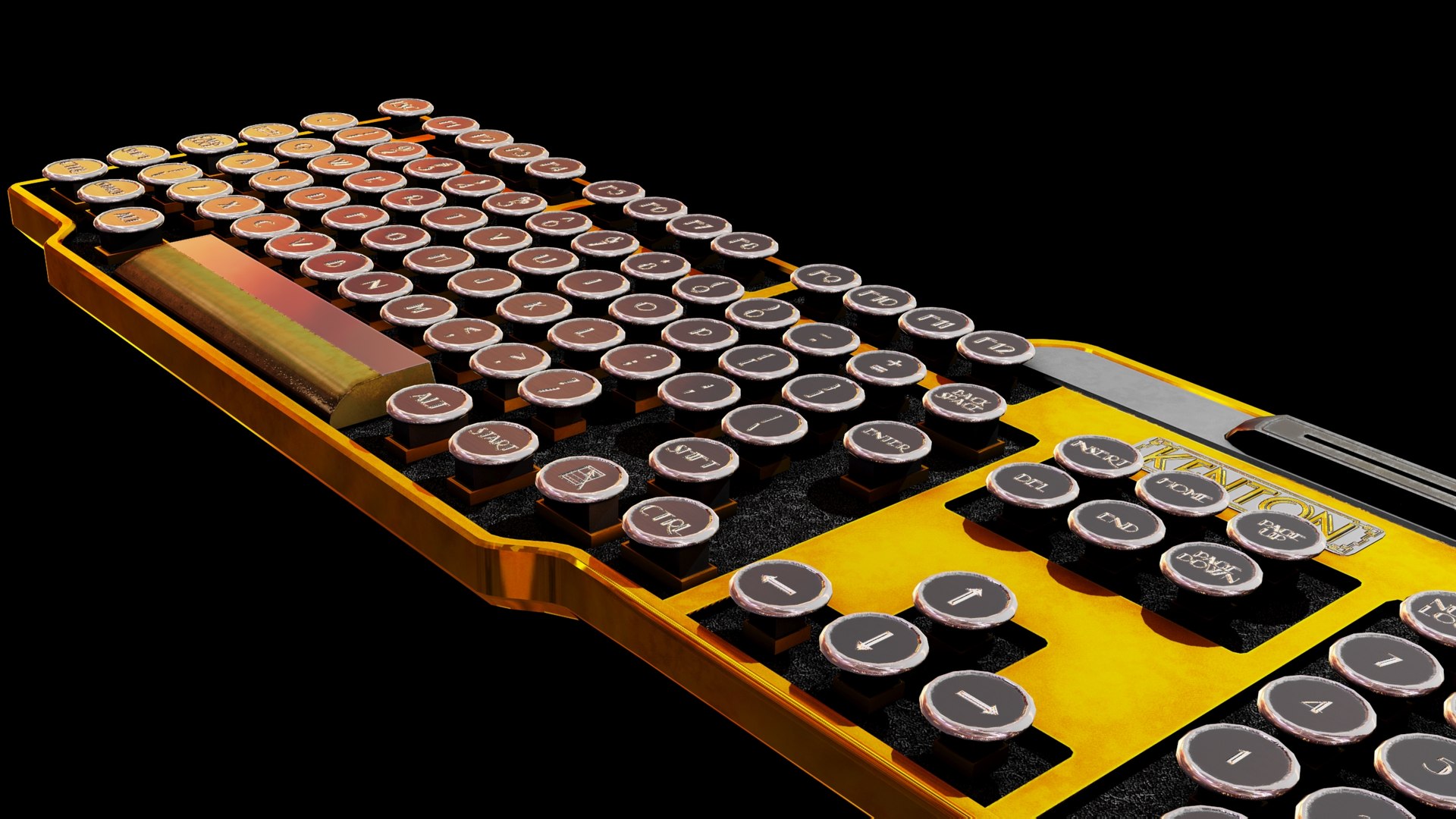 3d model of art deco keyboard