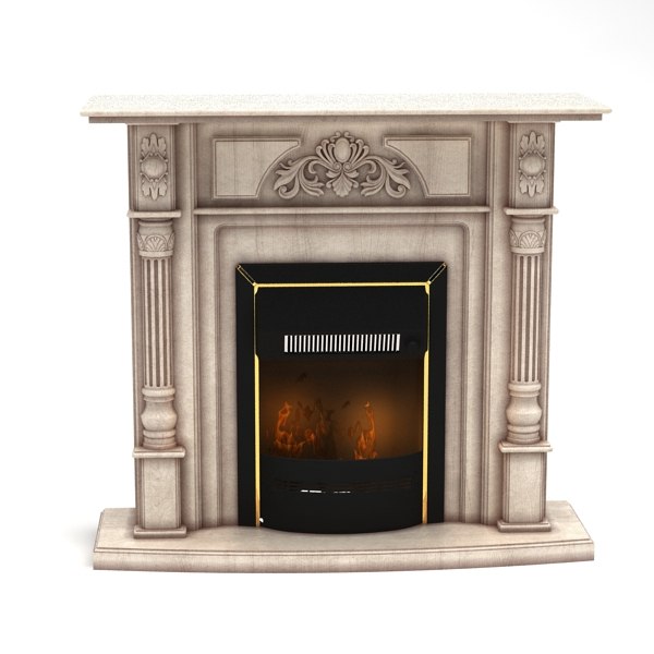 3d model fireplace modelled 2009
