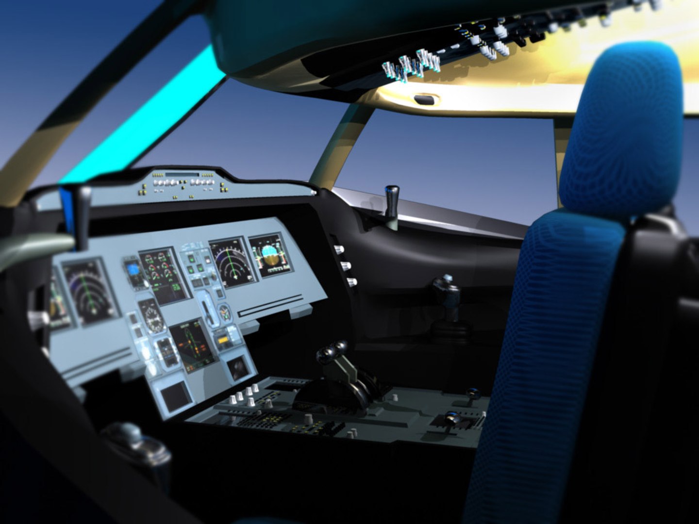 Airbus 330 340 Cockpit 3d Model