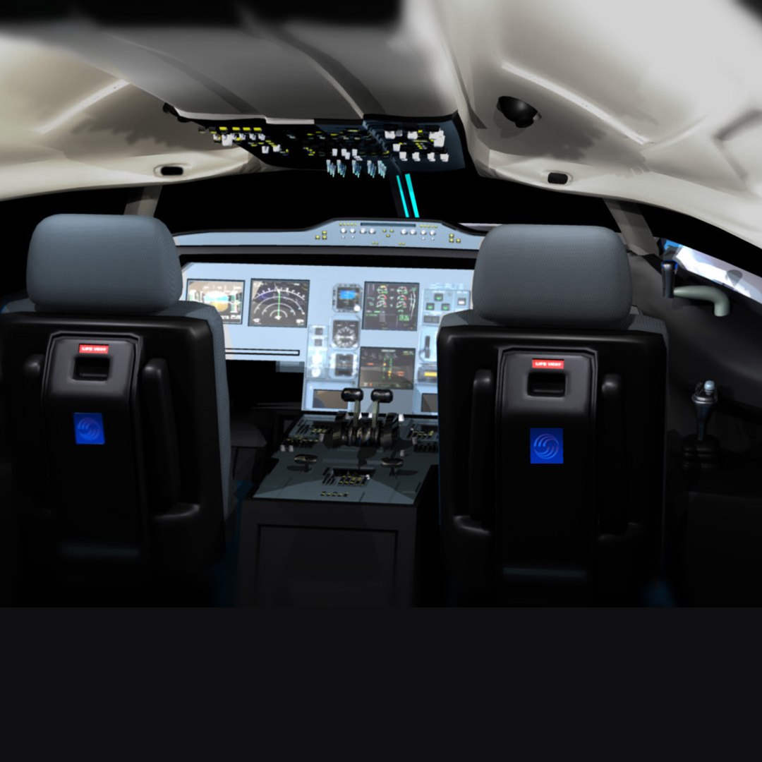 airbus 330 340 cockpit 3d model
