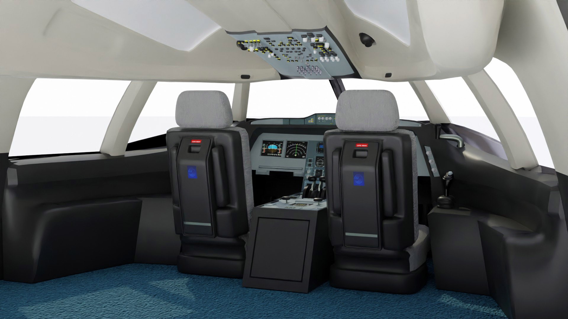 Airbus 330 340 Cockpit 3d Model