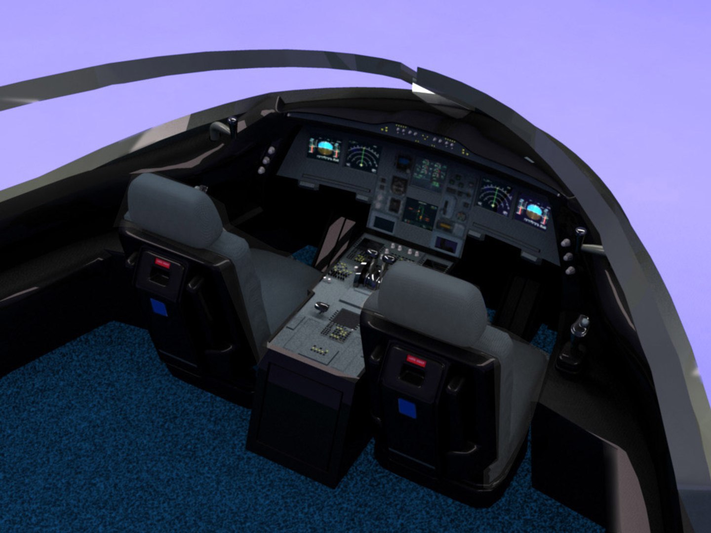 Airbus 330 340 Cockpit 3d Model