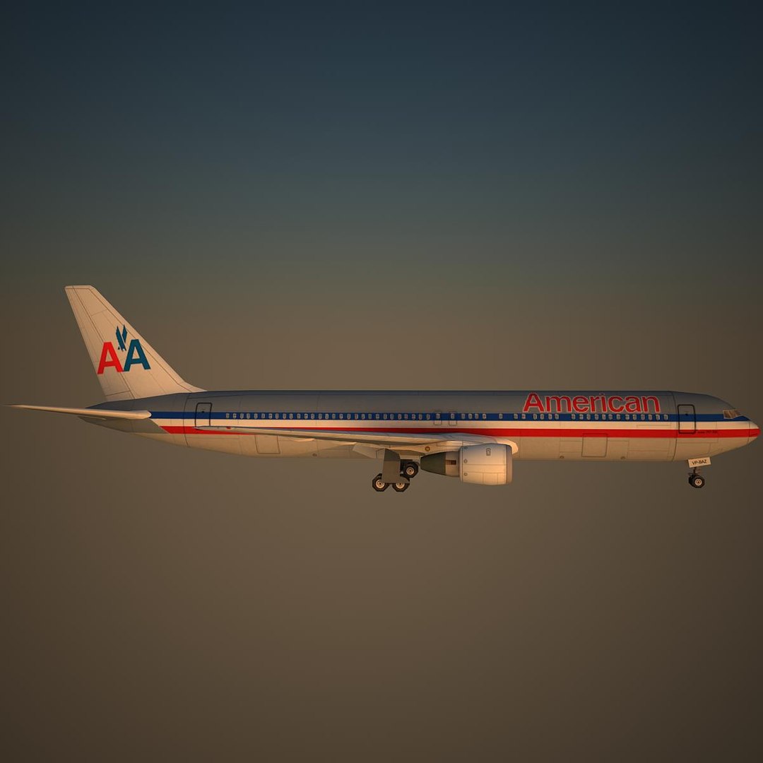 3d Boeing 767-300 Aal Model
