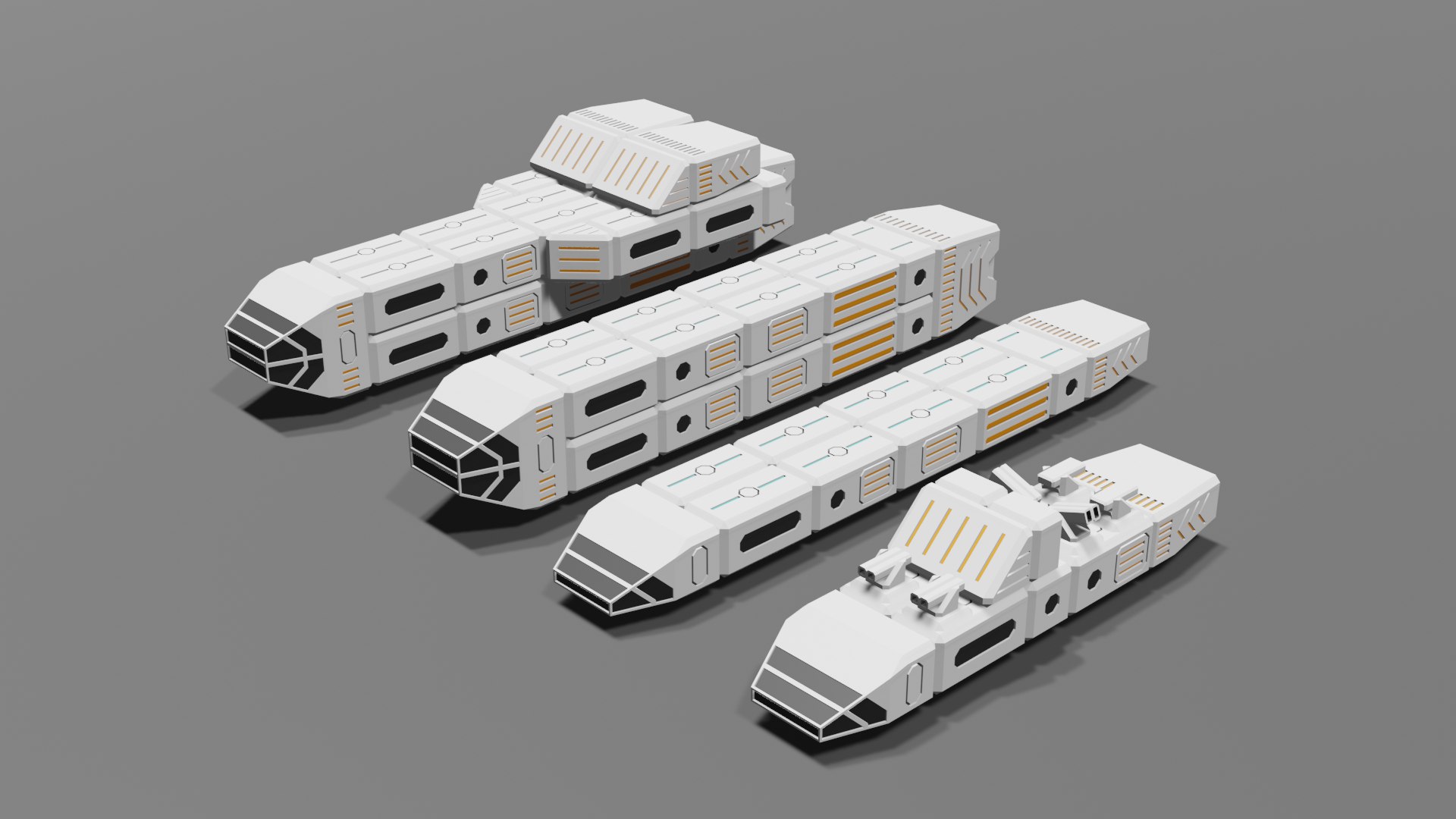 Set 15 spaceship modules 3D - TurboSquid 1703466