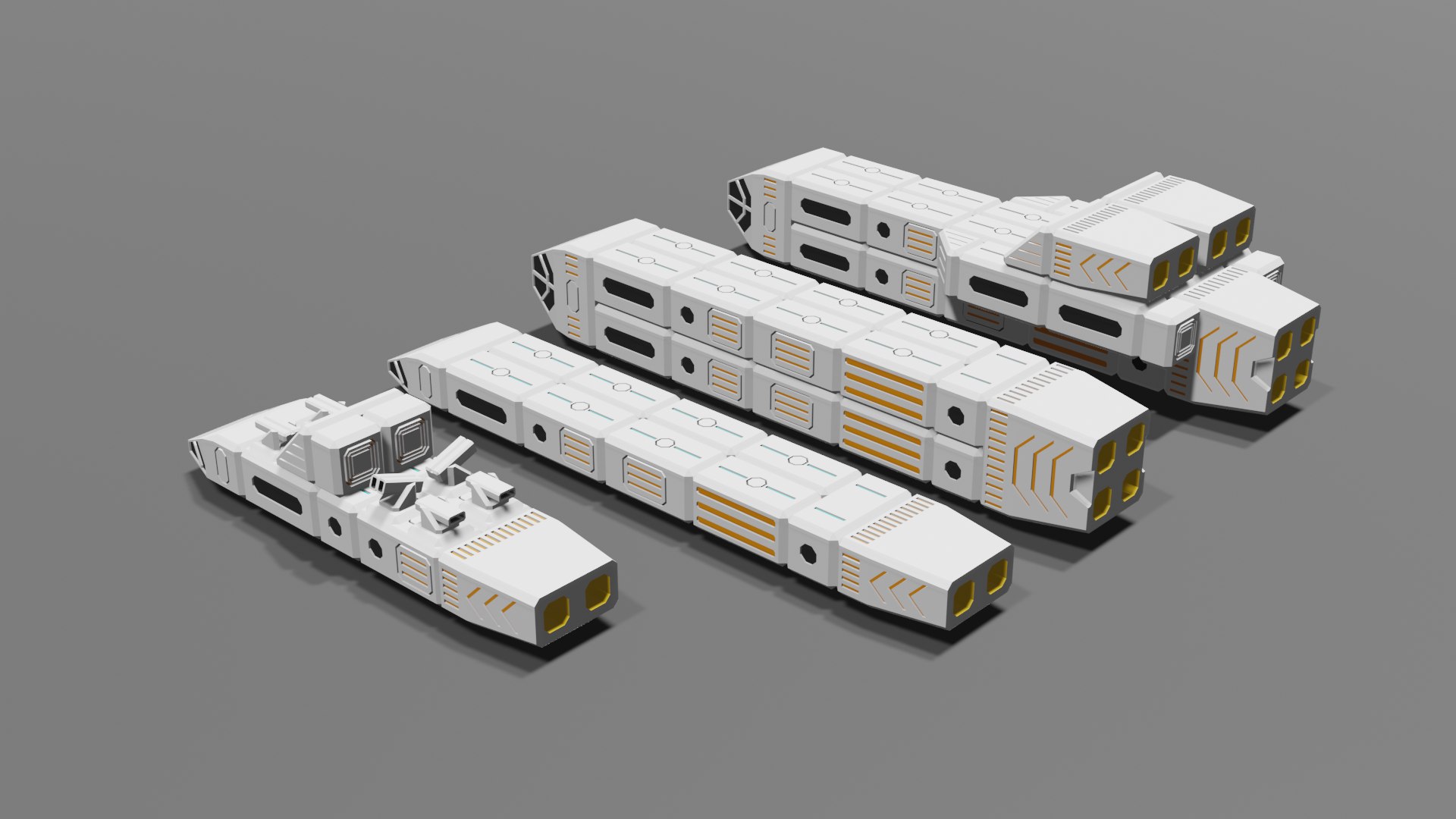 Set 15 spaceship modules 3D - TurboSquid 1703466