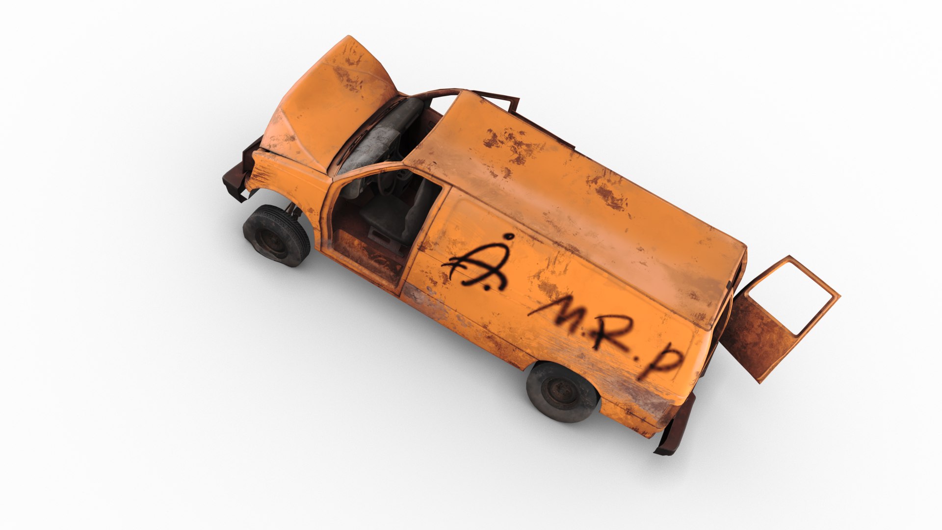 Crashed Van 02 3D Model - TurboSquid 2232506