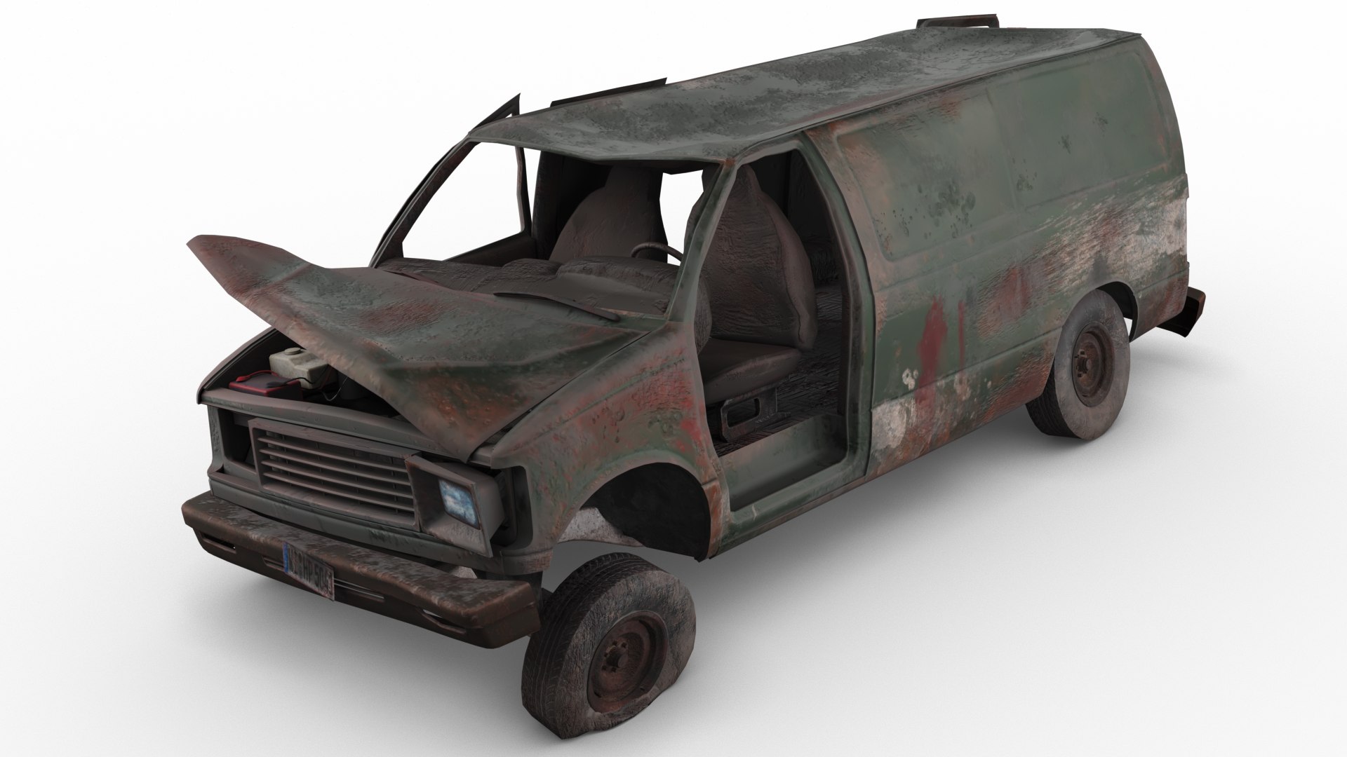 Crashed Van 02 3D Model - TurboSquid 2232506