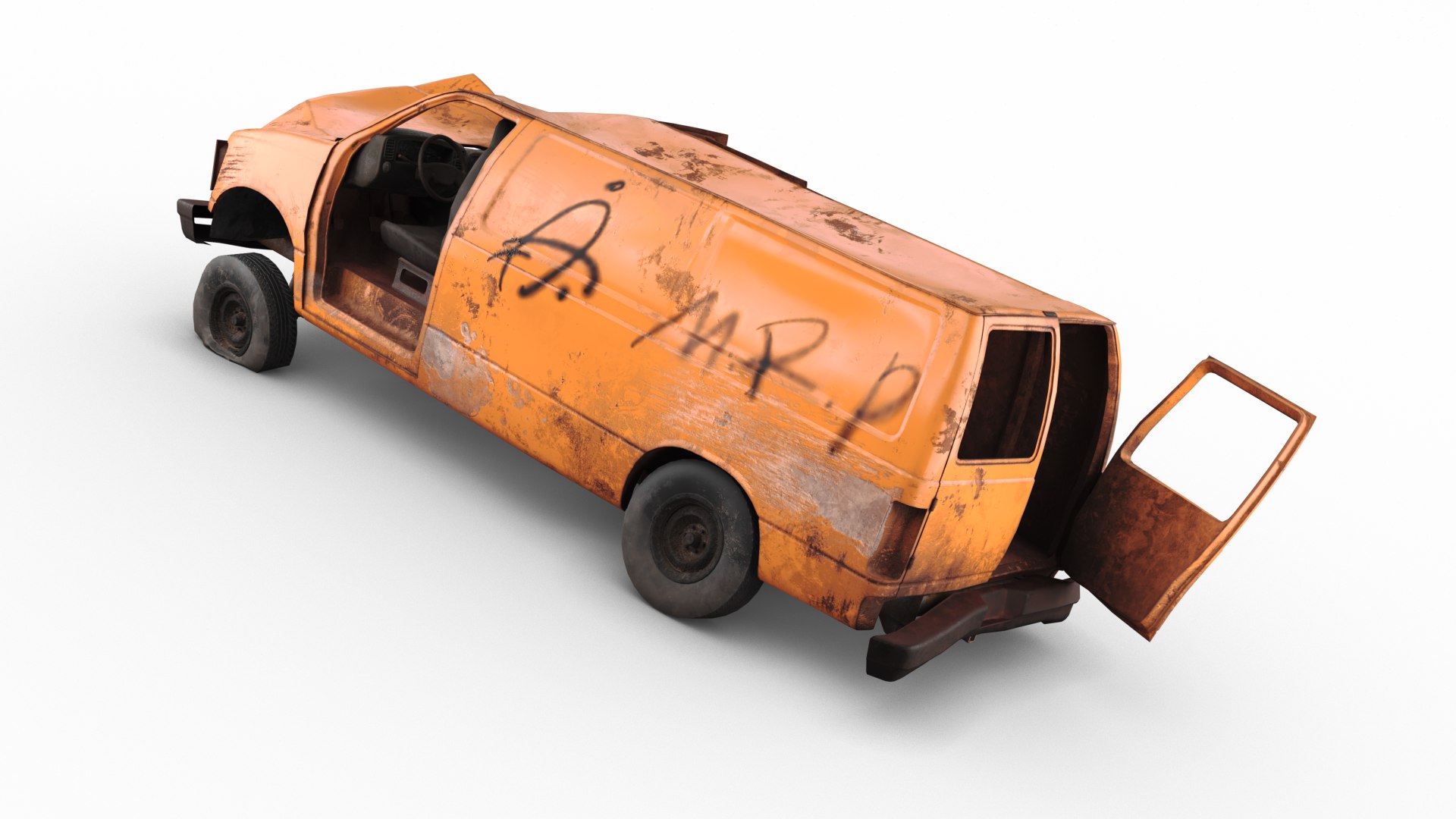 Crashed Van 02 3D Model - TurboSquid 2232506